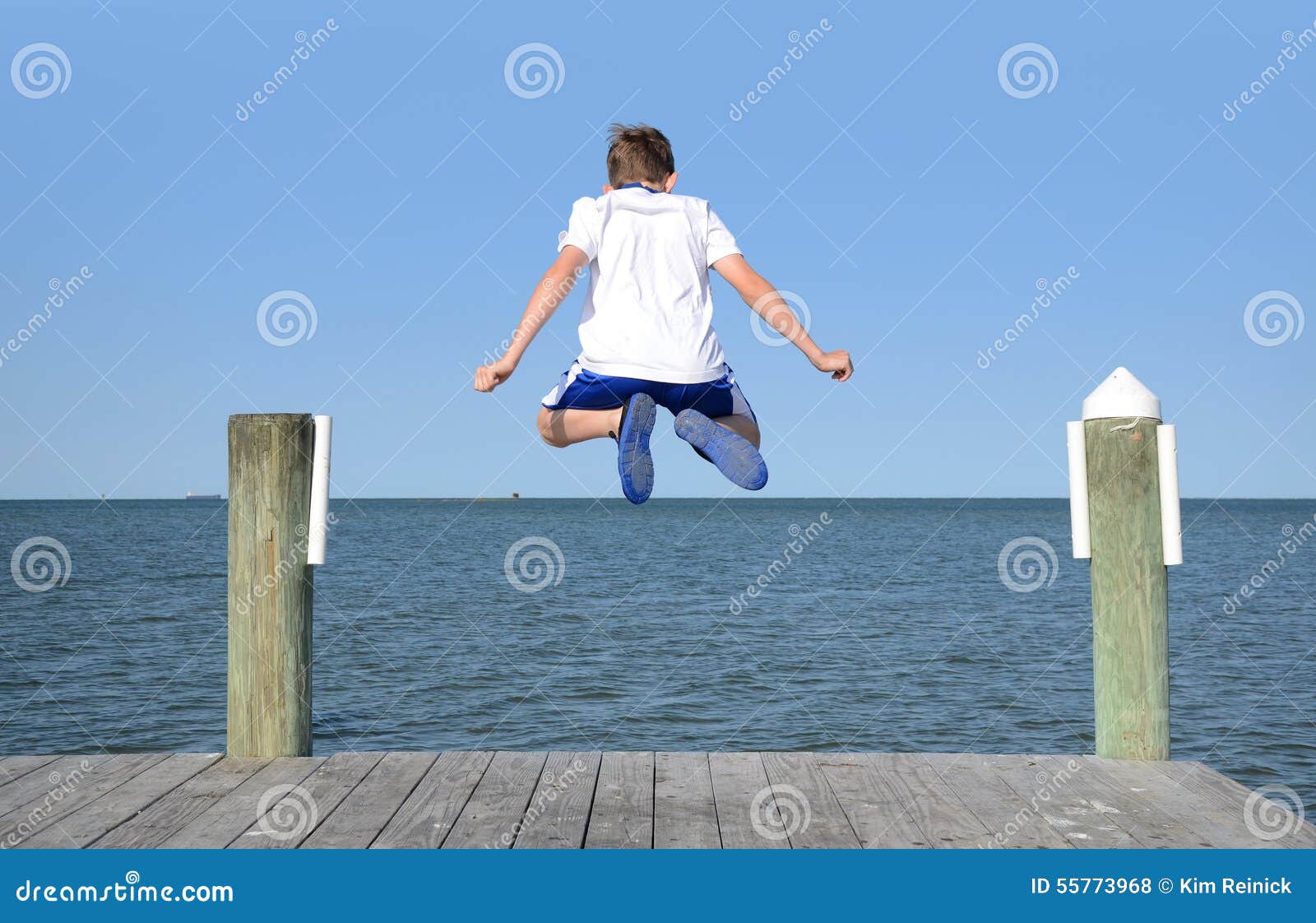 Leaping Off Dock stock photo. Image of dock, youth, happiness - 55773968