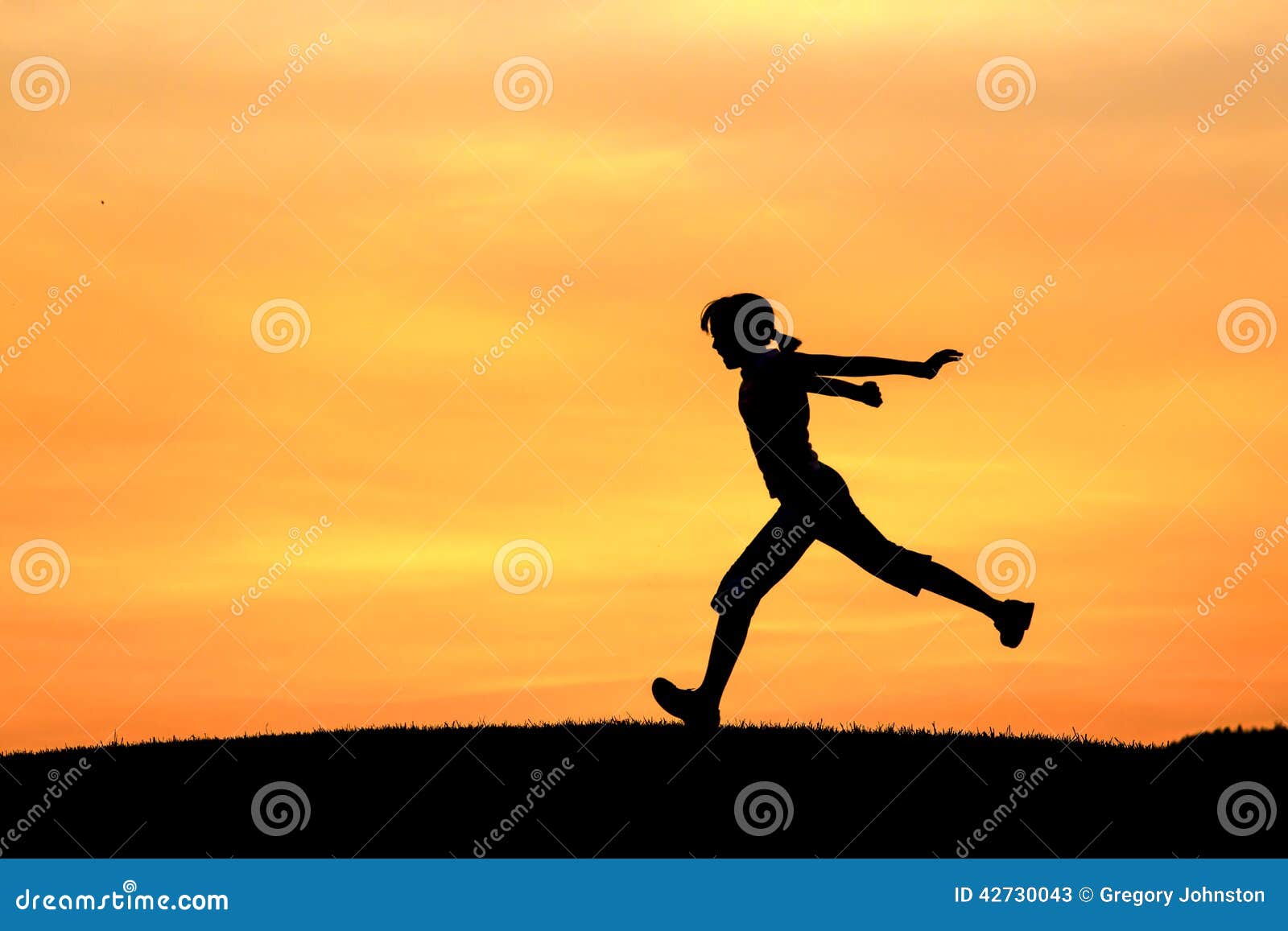 Leaping at sunset. stock image. Image of freedom, female - 42730043