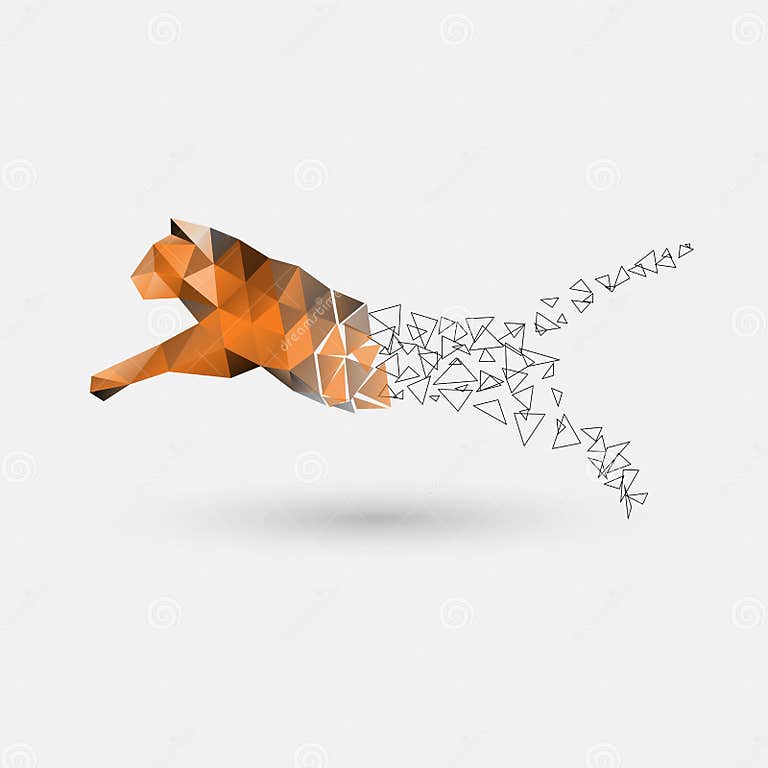Leaping Tiger from Polygons Stock Illustration - Illustration of ...