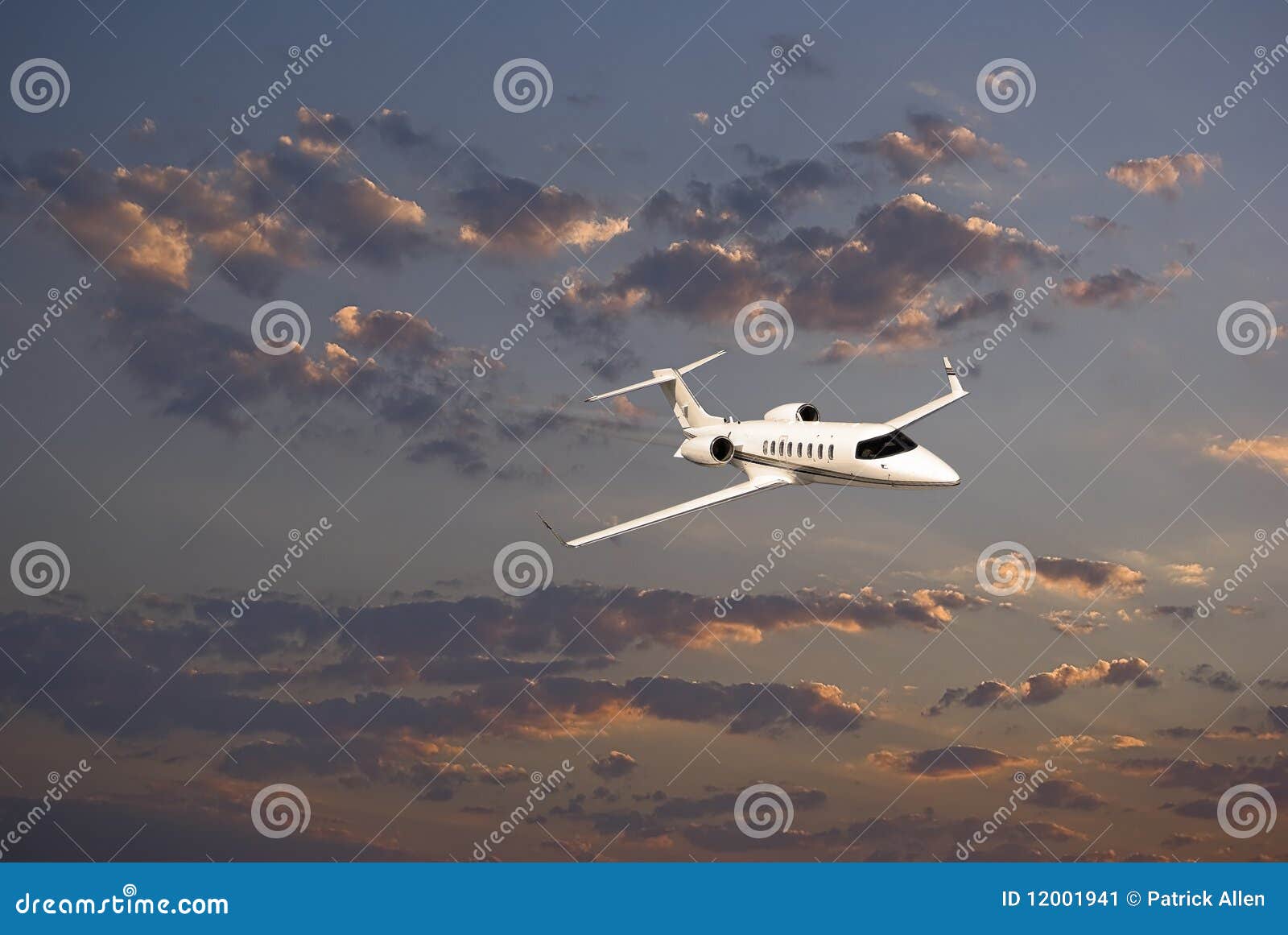 Learjet 45 with Sunset Clouds Stock Image - Image of aerospace ...