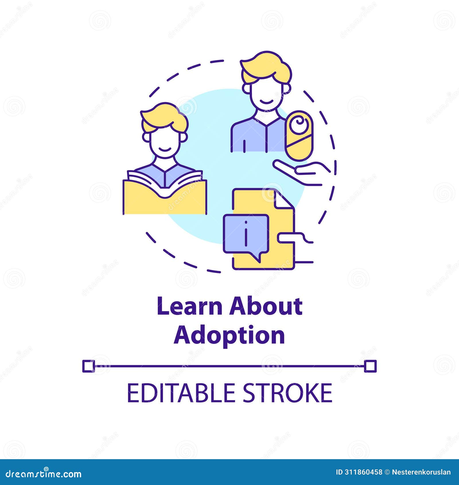 Learn about Adoption Multi Color Concept Icon Stock Vector ...