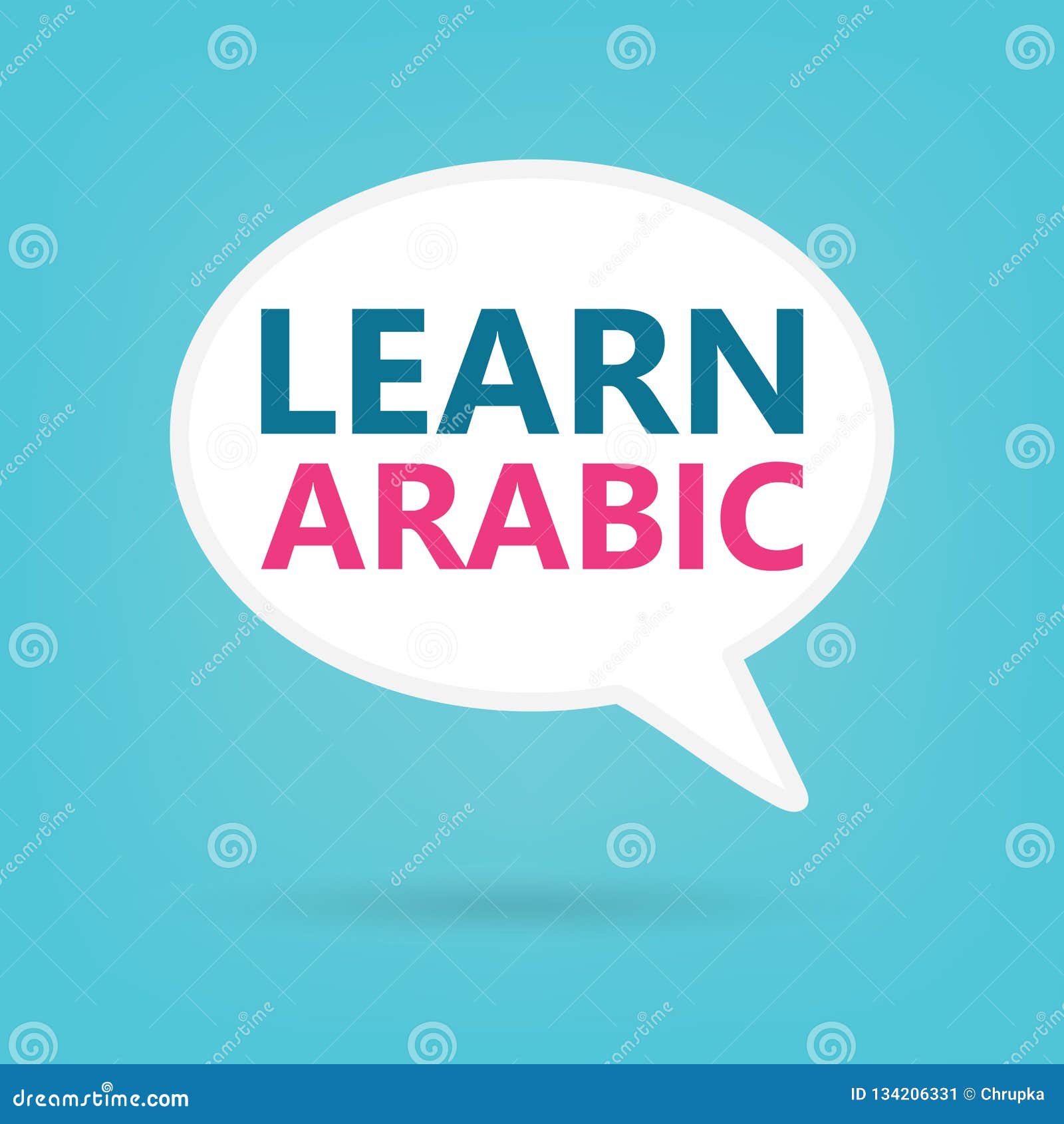 Learn Arabic Written on a Speech Bubble Stock Vector - Illustration of ...