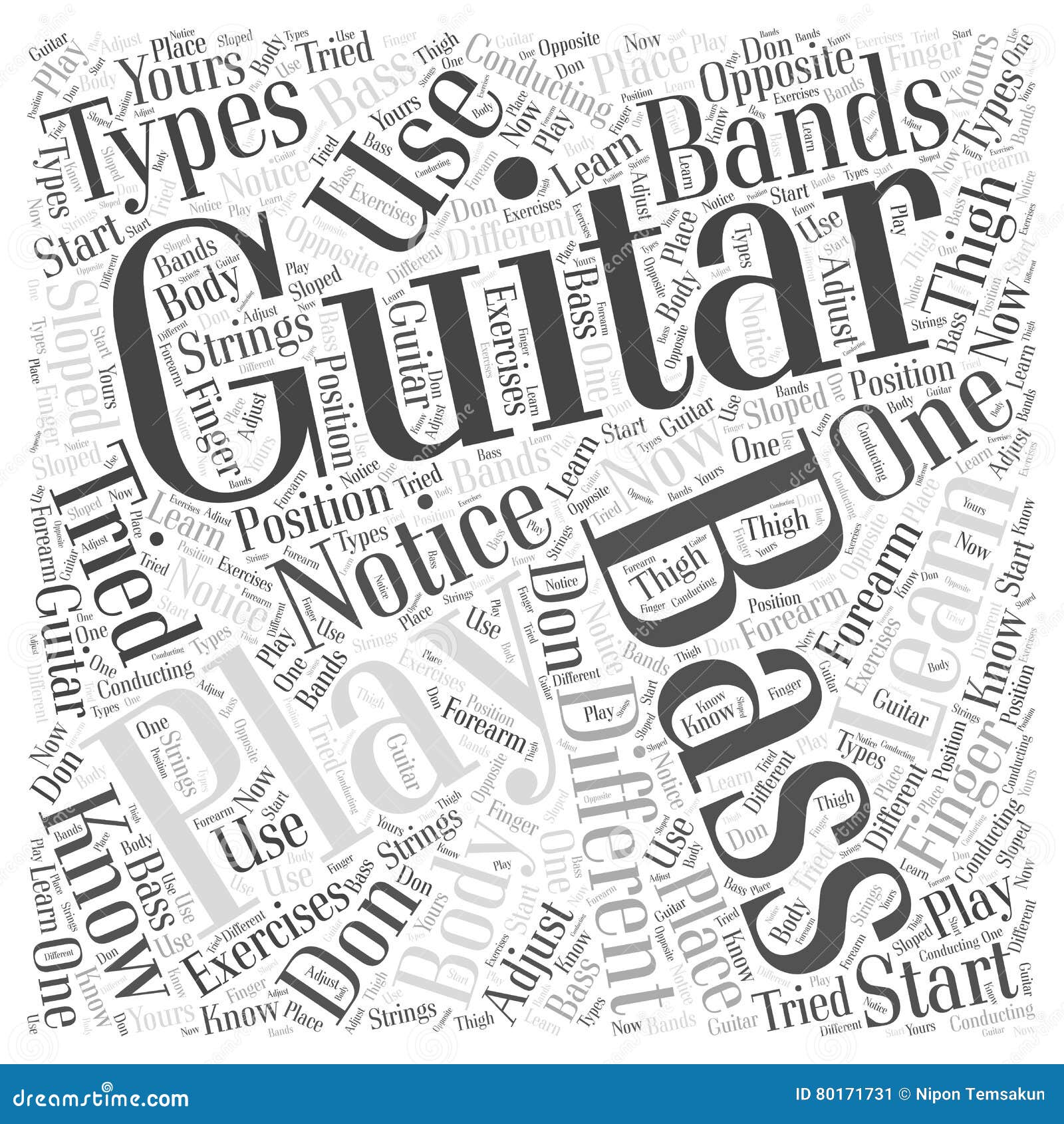 Learn Bass Guitar Word Cloud Concept Stock Vector - Illustration of ...