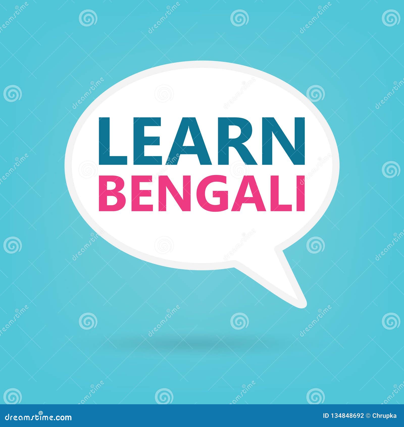 Learn Bengali Written on a Speech Bubble Stock Vector - Illustration of ...