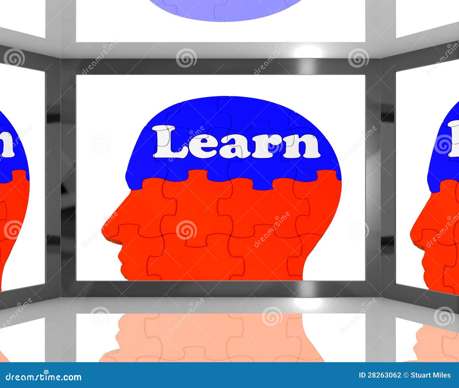 Learn On Brain On Laptop Shows Online Education Royalty-Free Stock ...