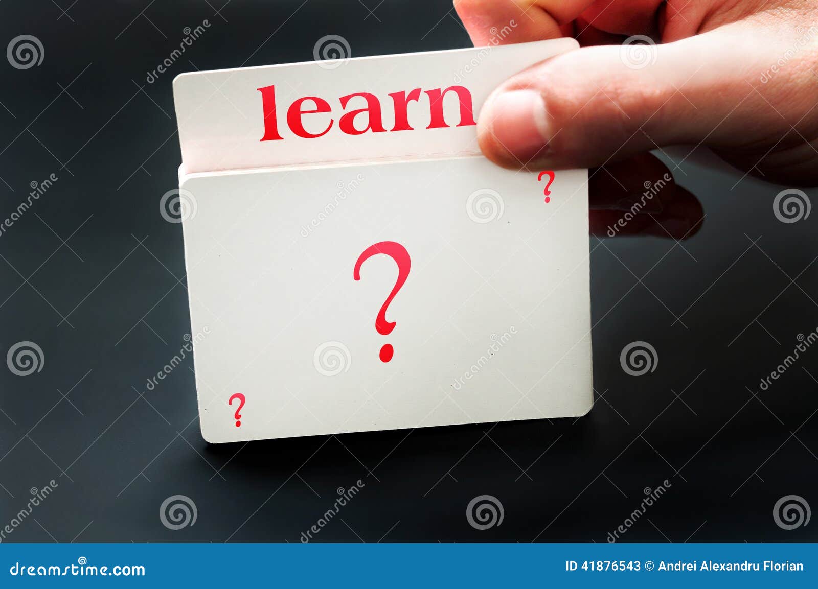 Learn card stock image. Image of question, black, learning - 41876543