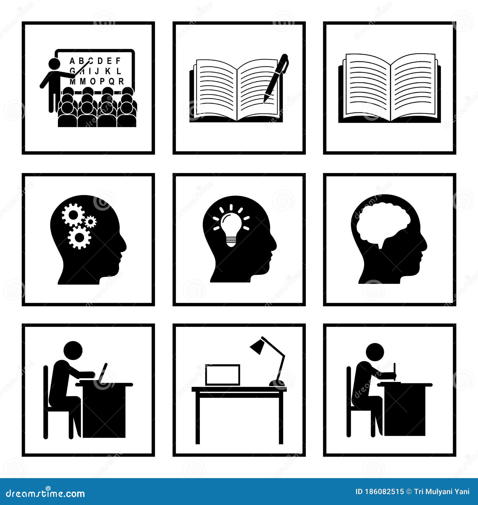 Learn Icon Vector Design Symbol Stock Vector - Illustration of office ...