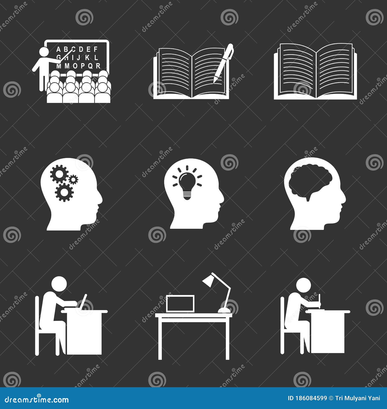 Learn Icon Vector Design Symbol Stock Vector - Illustration of lecture ...