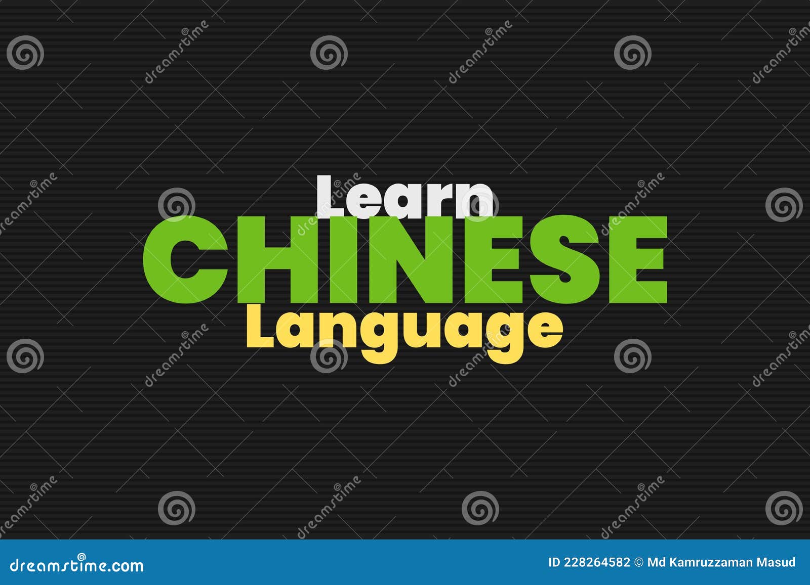 Learn Chinese Language Flat Typography Vector Design Stock Vector ...