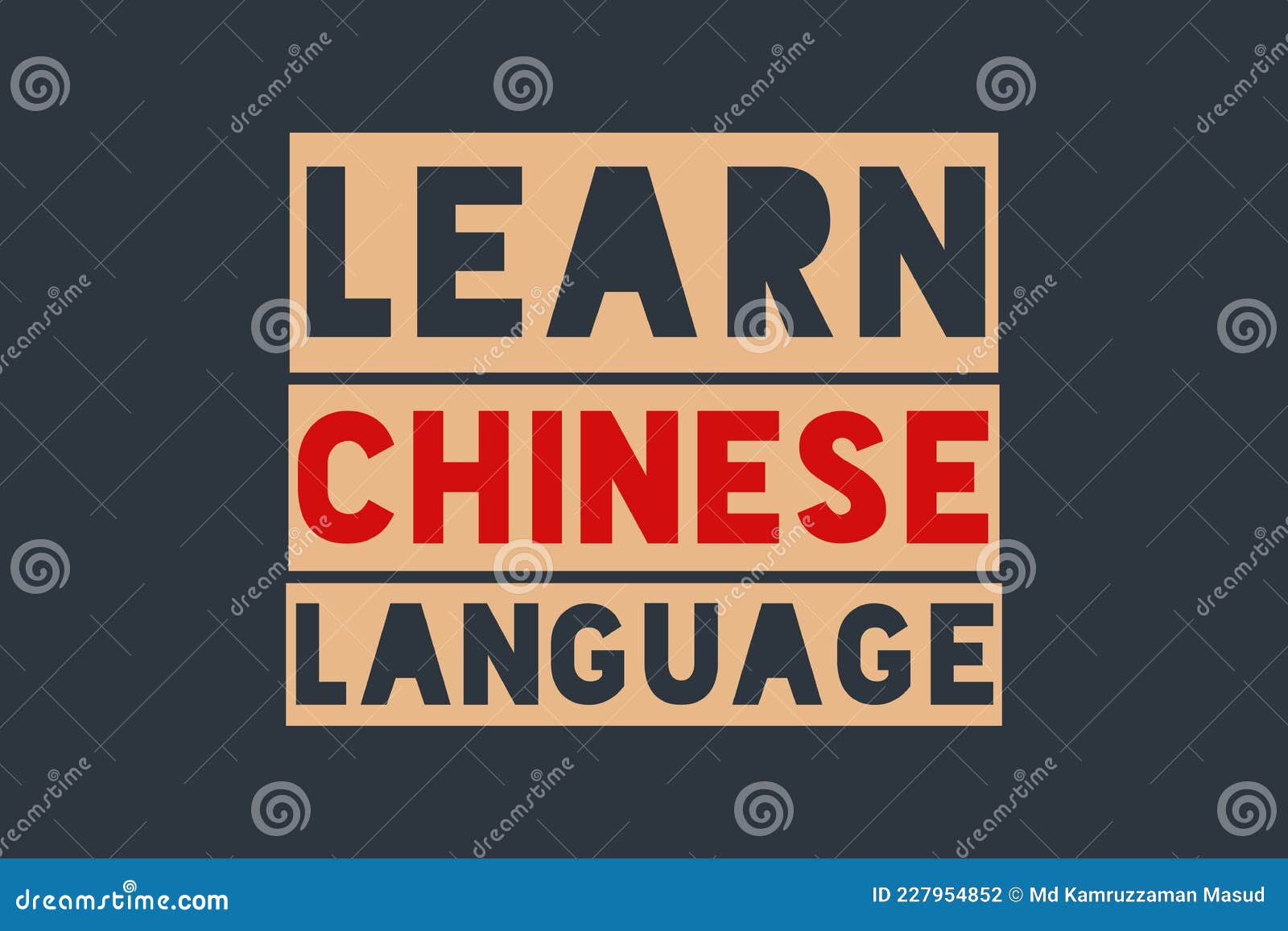 Learn Chinese Language Vector Typography Design.Â Stock Vector ...