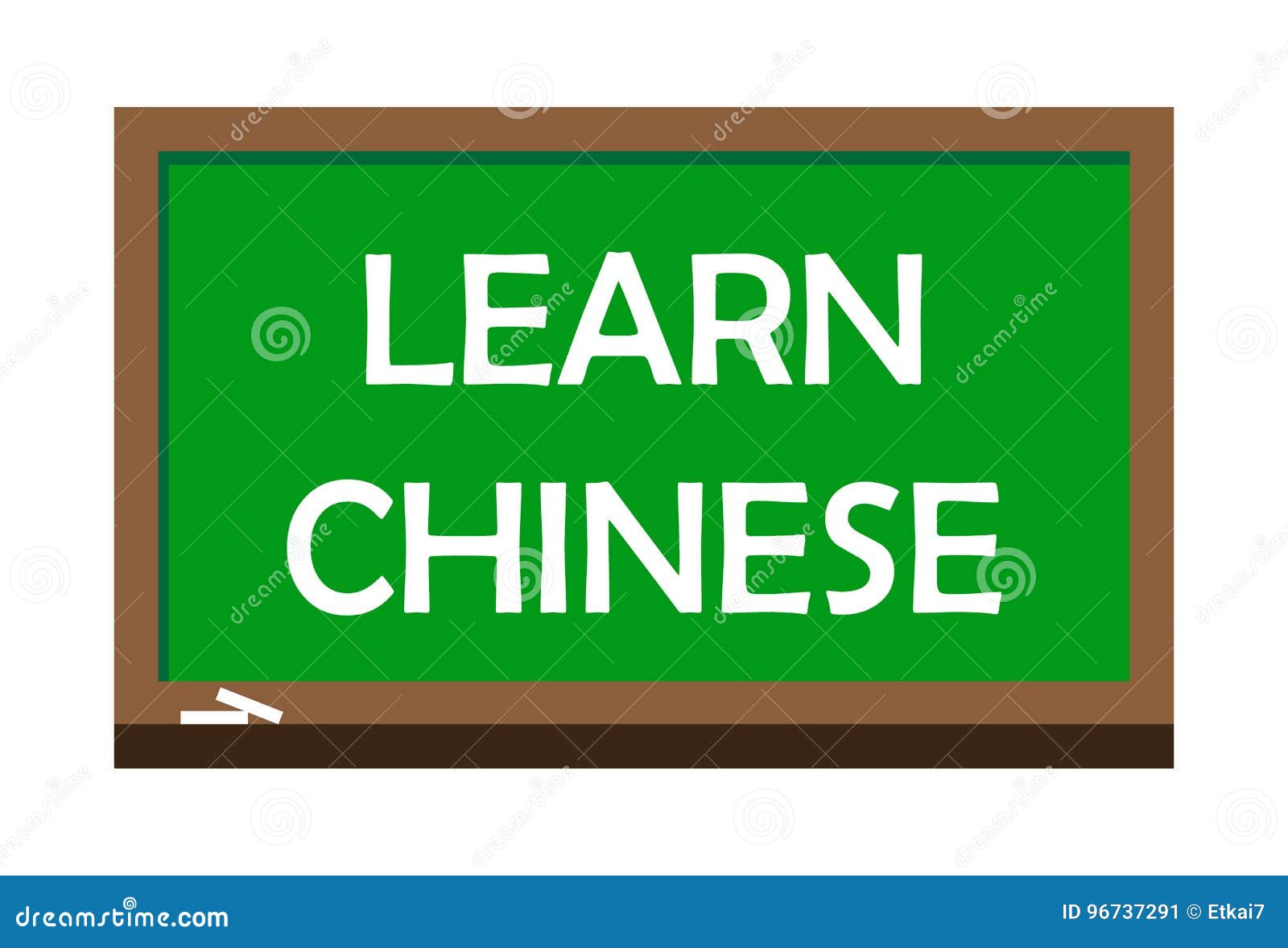 Learn Chinese Write on Green Board, Isolated Backgraund Stock Vector ...