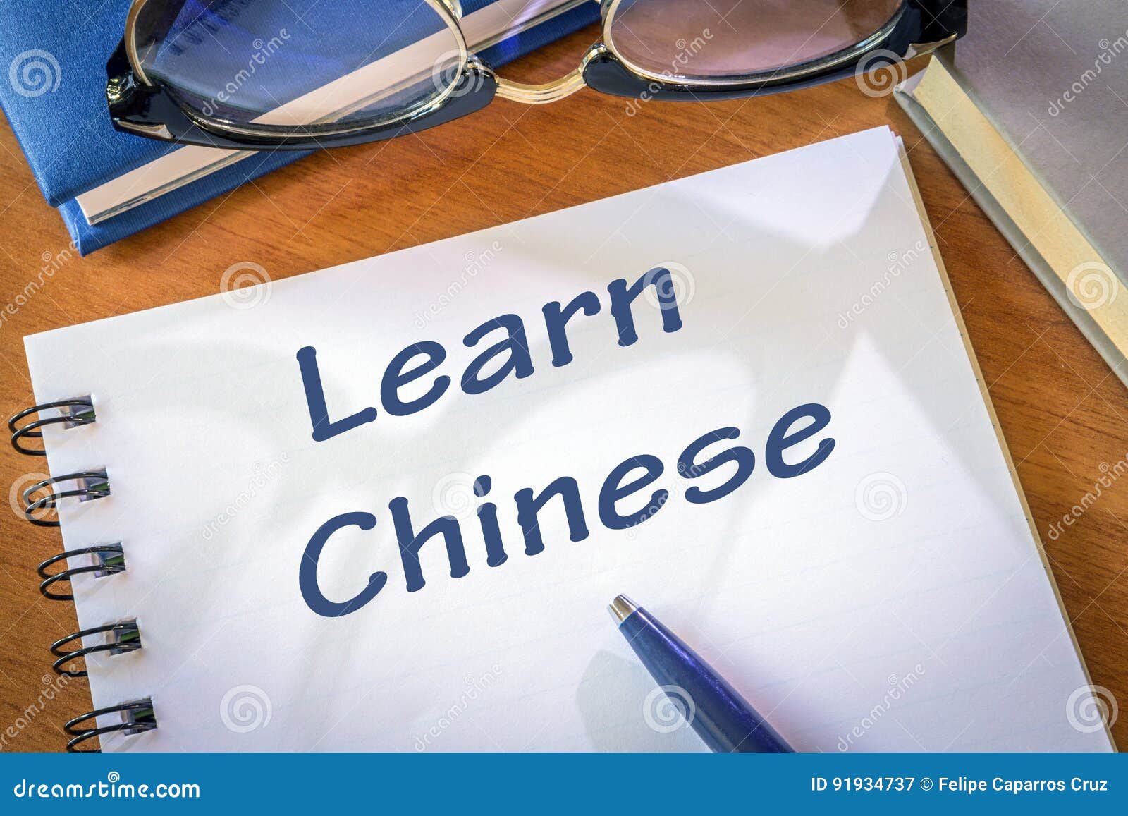 Learn Chinese Written in a Notepad Stock Image - Image of information ...