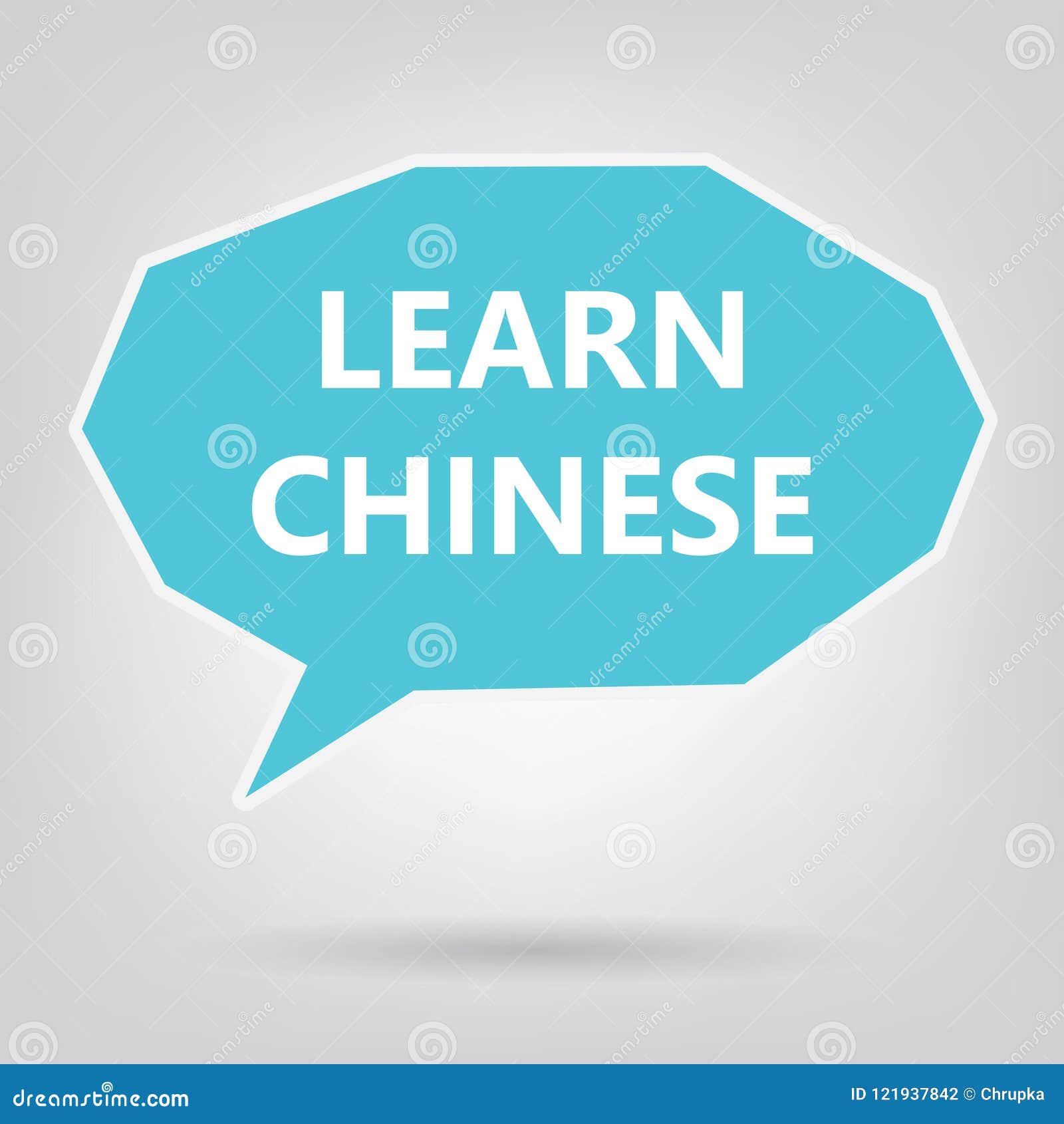 Learn Chinese Written on Speech Bubble Stock Vector - Illustration of ...