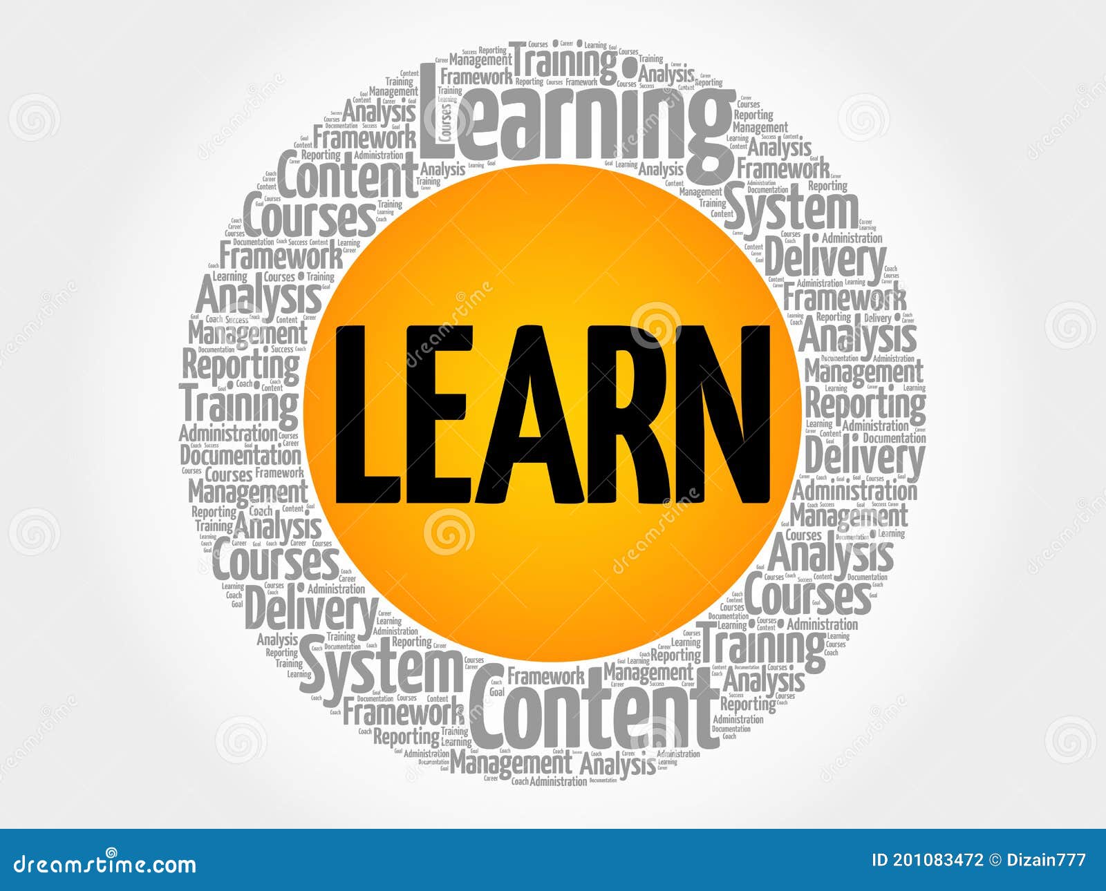 LEARN circle word cloud stock illustration. Illustration of business ...