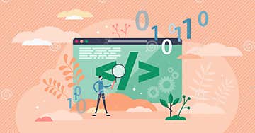 Learn Coding Vector Illustration. it Education in Flat Tiny Person ...