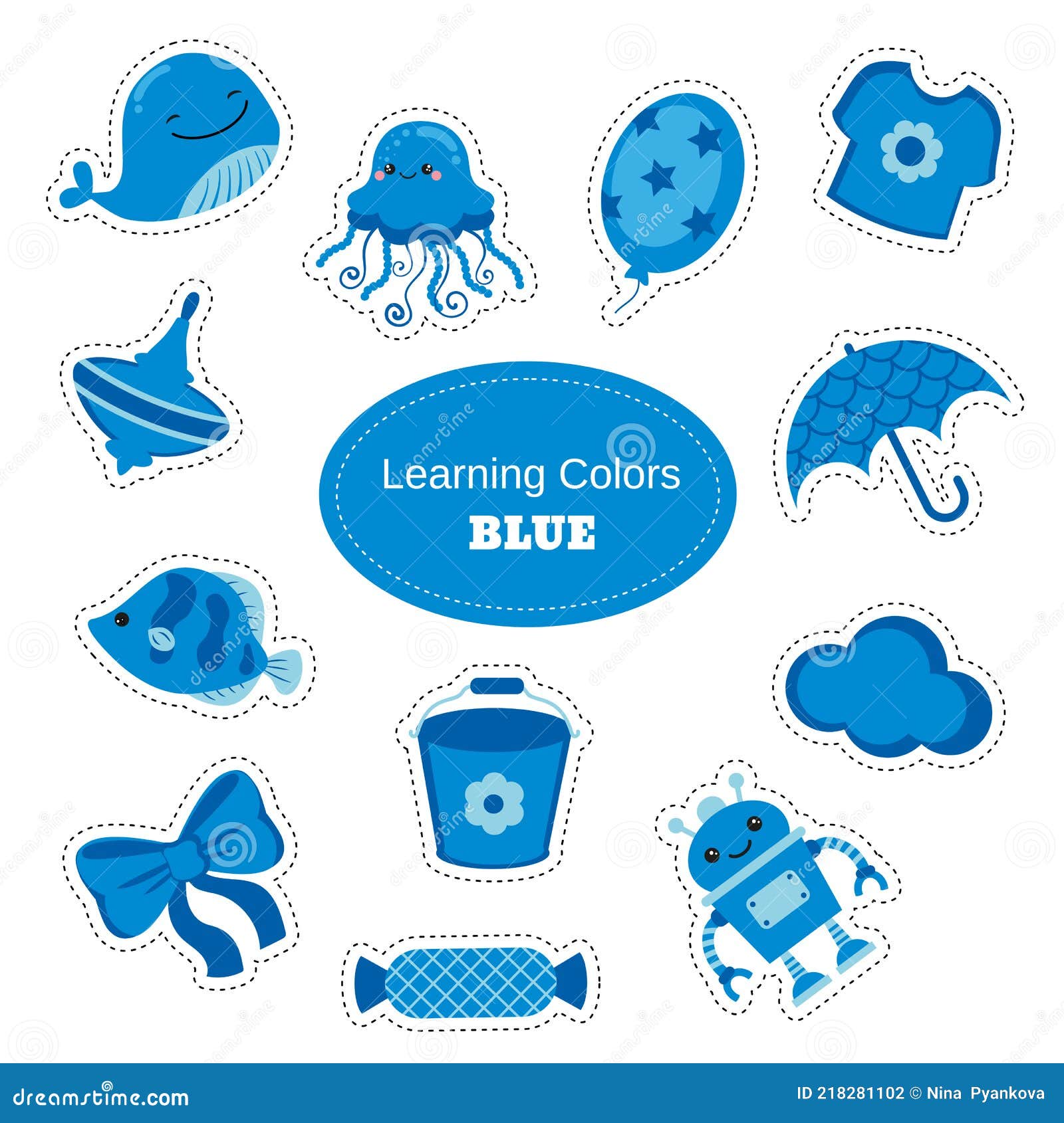 Learn the color stock vector. Illustration of basic - 218281102