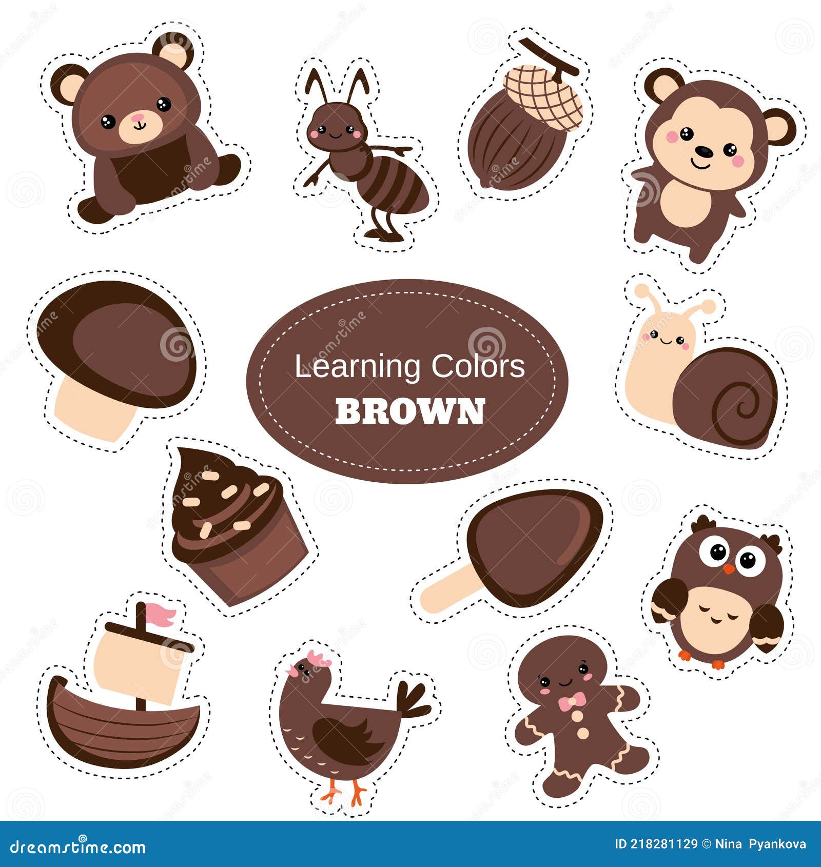 Learn the color stock vector. Illustration of educational - 218281129