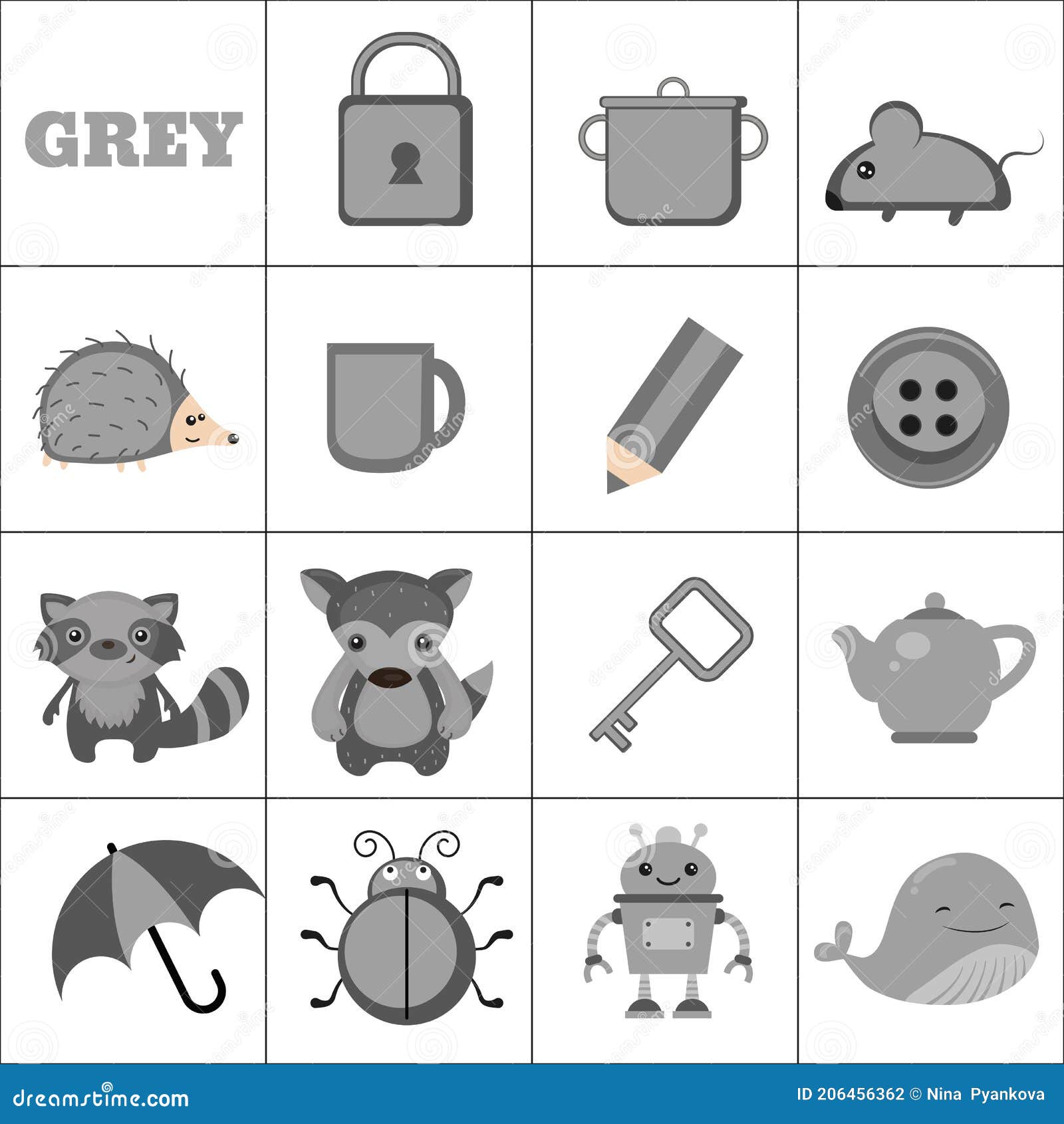 Learn the color stock vector. Illustration of education - 206456362