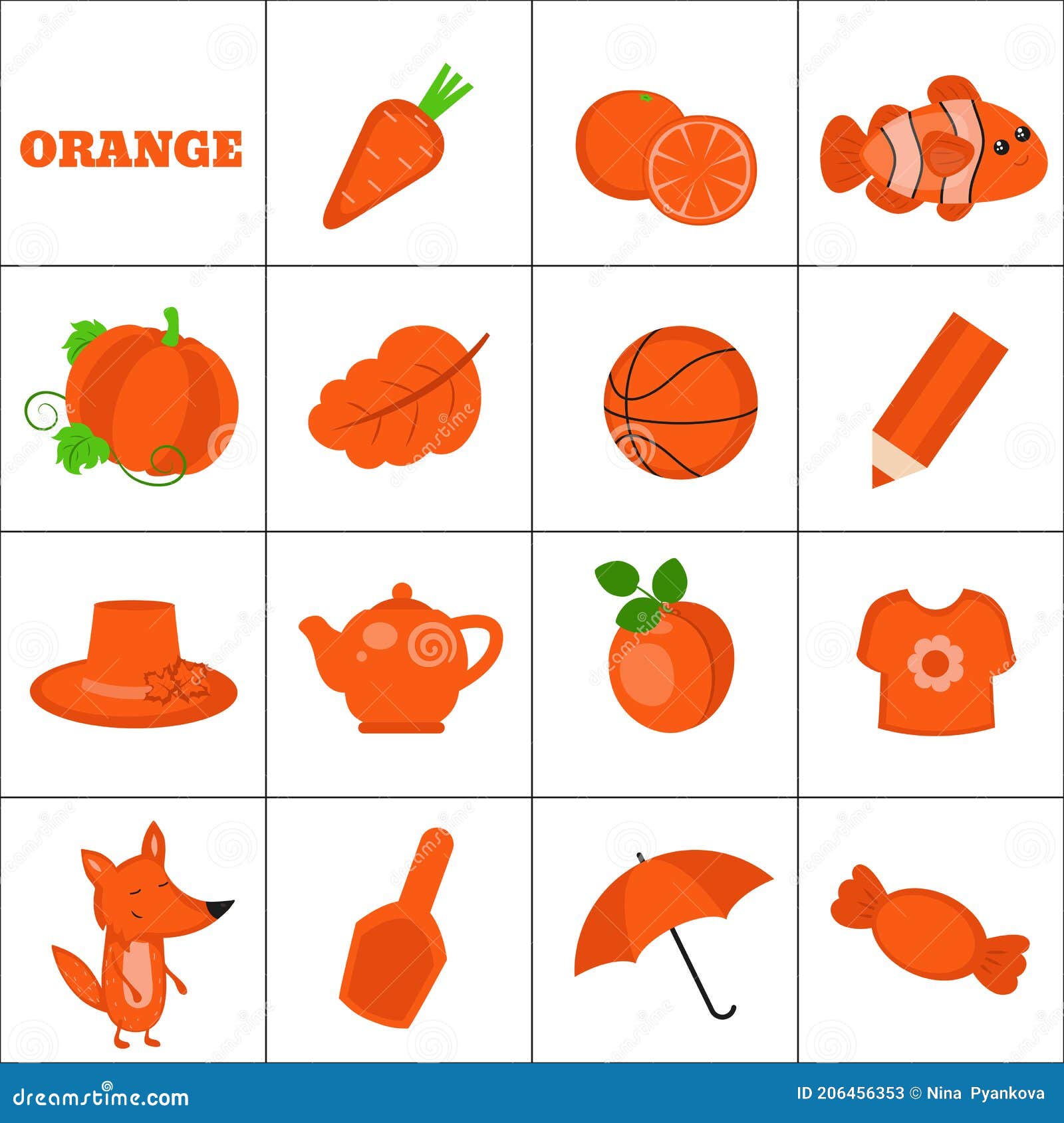 Learn the color stock vector. Illustration of carrot - 206456353 Learn the color stock vector. Illustration of carrot - 206456353
