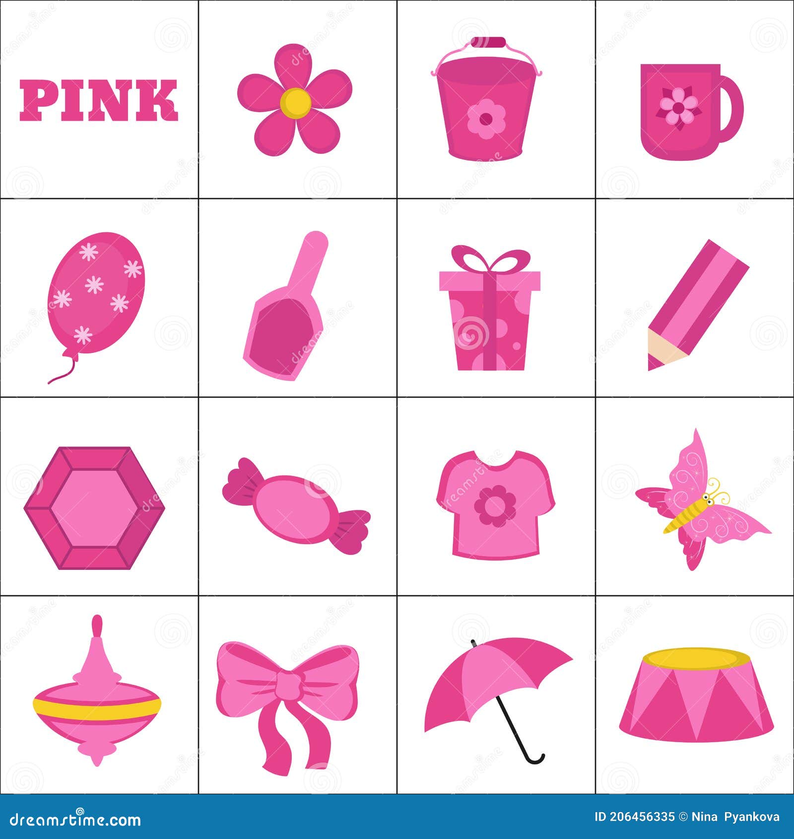 Learn the color stock illustration. Illustration of material - 206456335