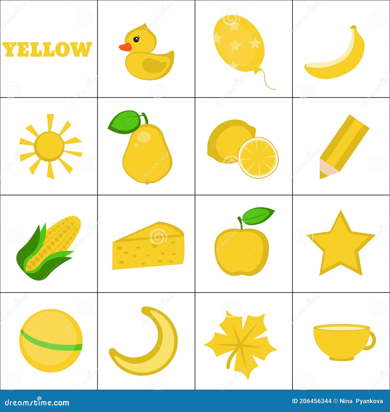 Learn the color stock illustration. Illustration of material - 206456344