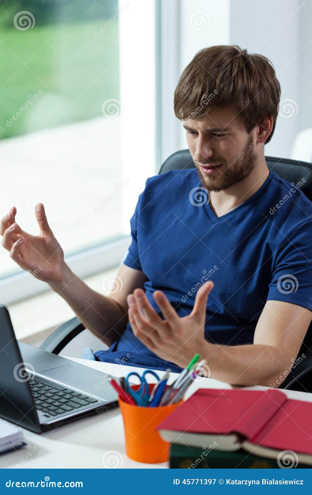 Learn with computer stock image. Image of equipment, hands - 45771397