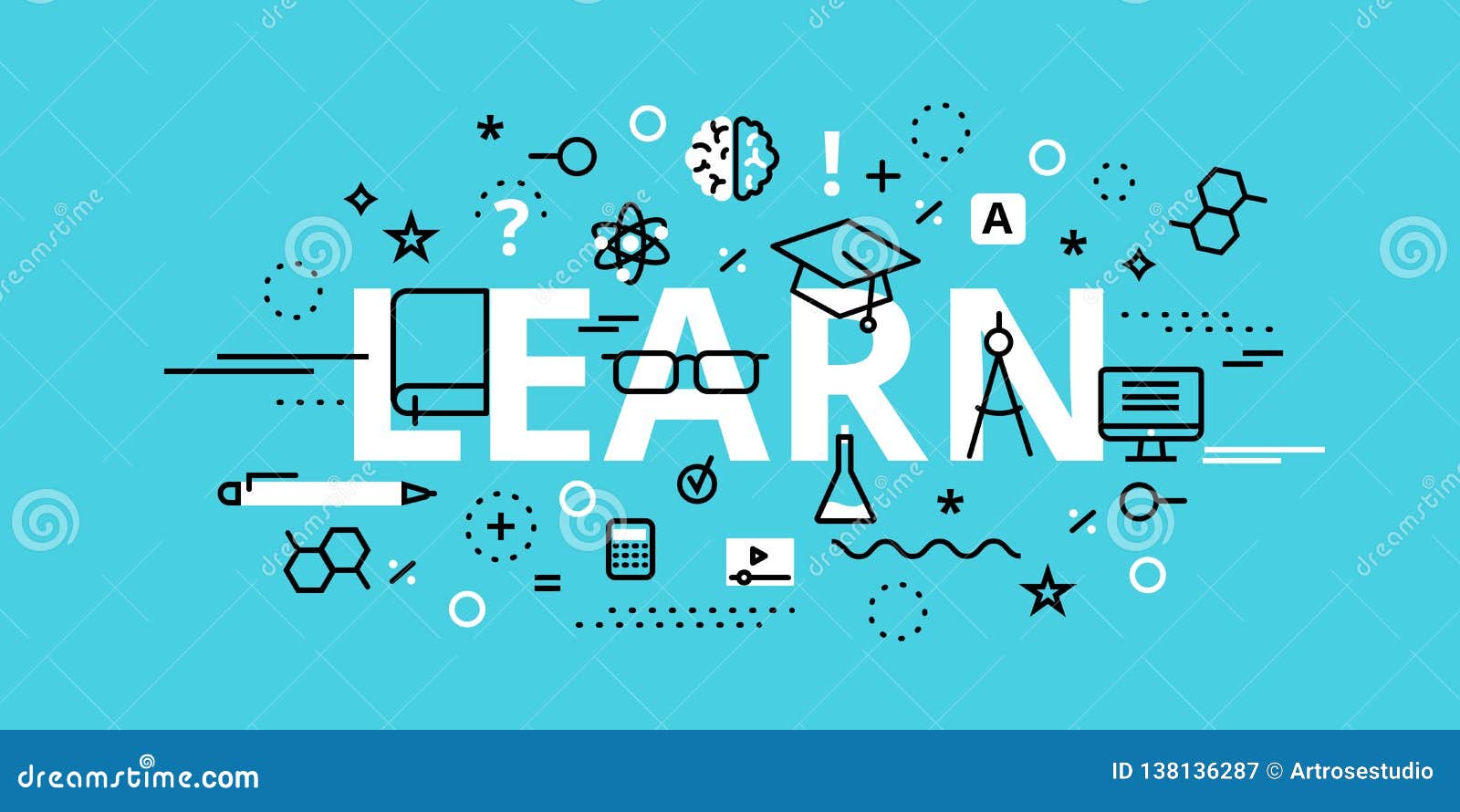 Learn Concept, for Graphic and Web Design Stock Vector - Illustration ...