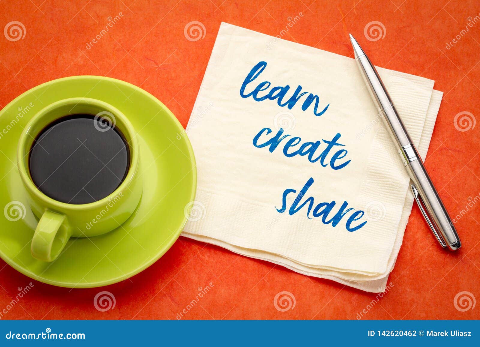 Learn, Create, Share Concept on a Napkin Stock Illustration ... Learn, Create, Share Concept on a Napkin Stock Illustration ...