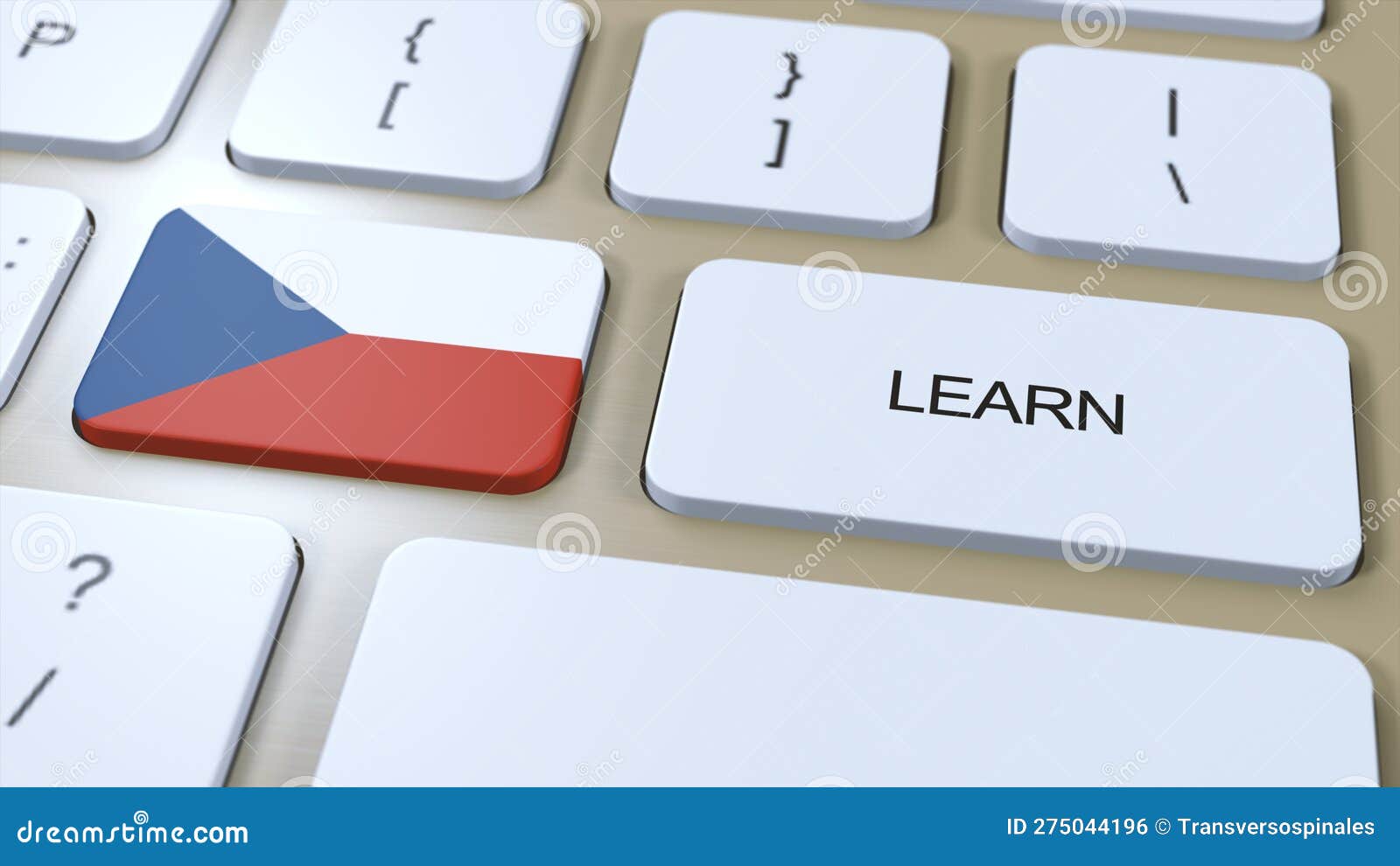 Learn Czech Language Concept. Online Study Courses. Button with Text on ...