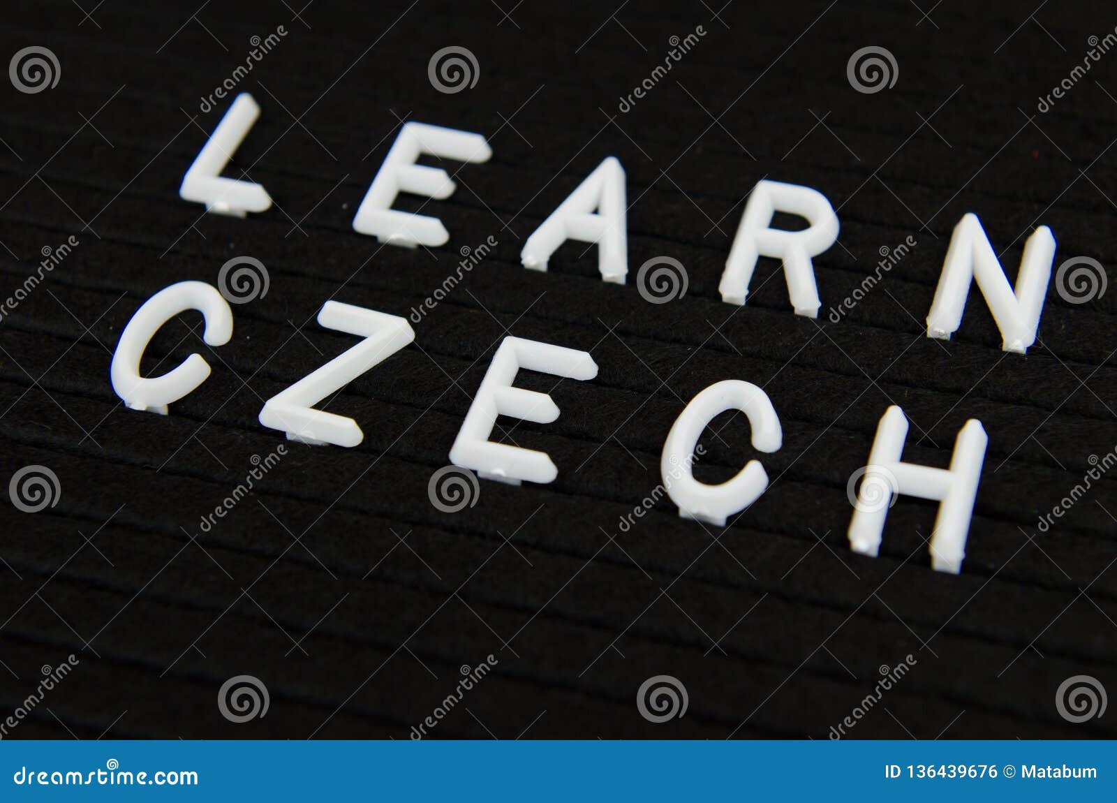 Learn Czech sign stock photo. Image of foreign, czech - 136439676