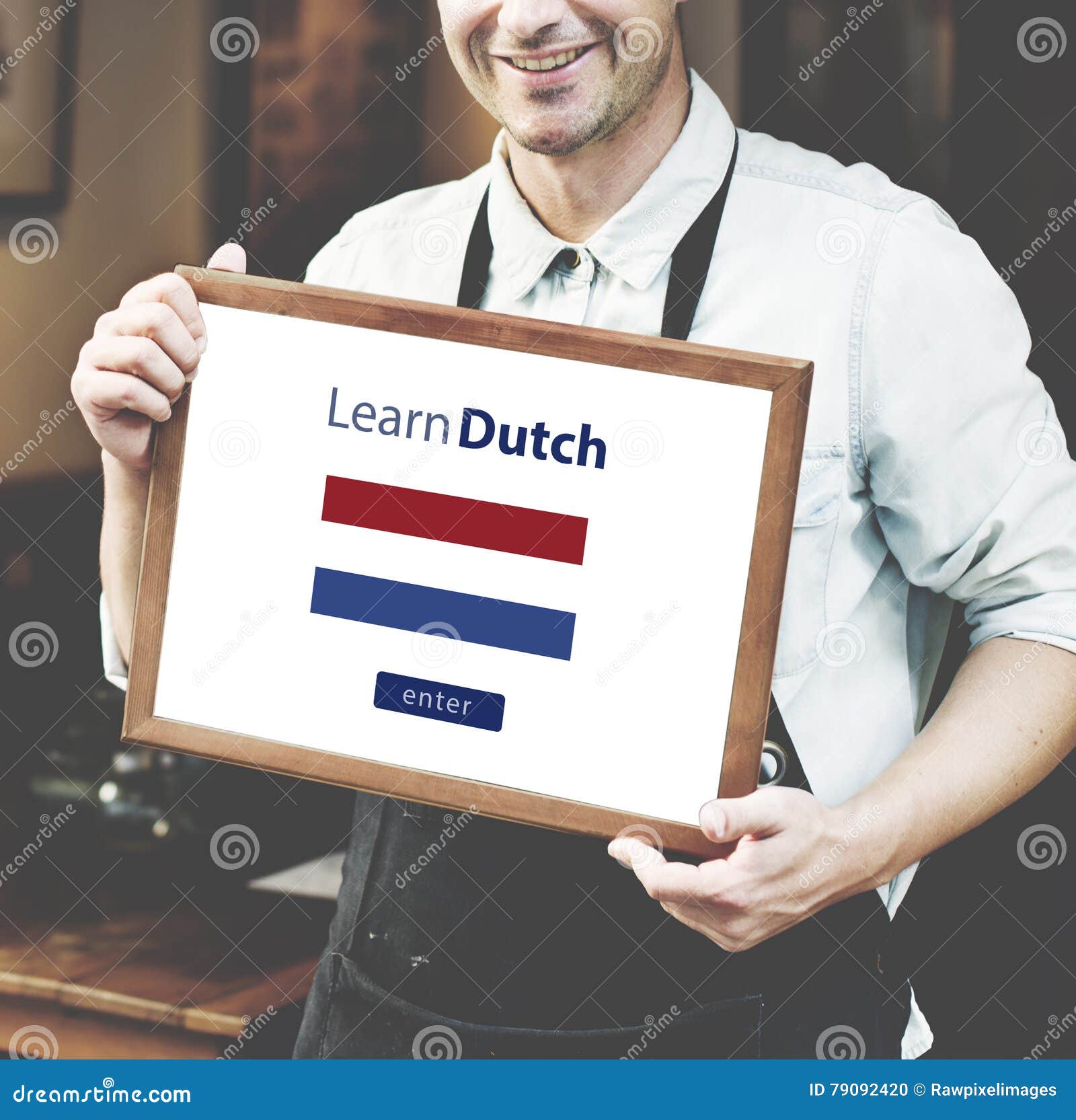 LEARN DUTCH Sign On The Laptop. Motivation Concept Calling Learning ...