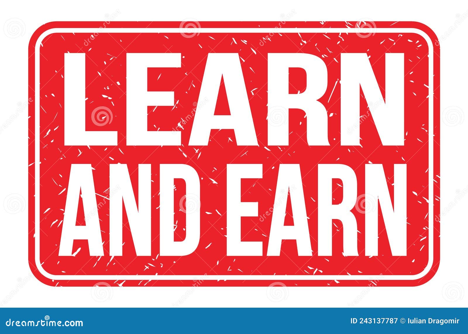 LEARN and EARN, Words on Red Rectangle Stamp Sign Stock Illustration ...