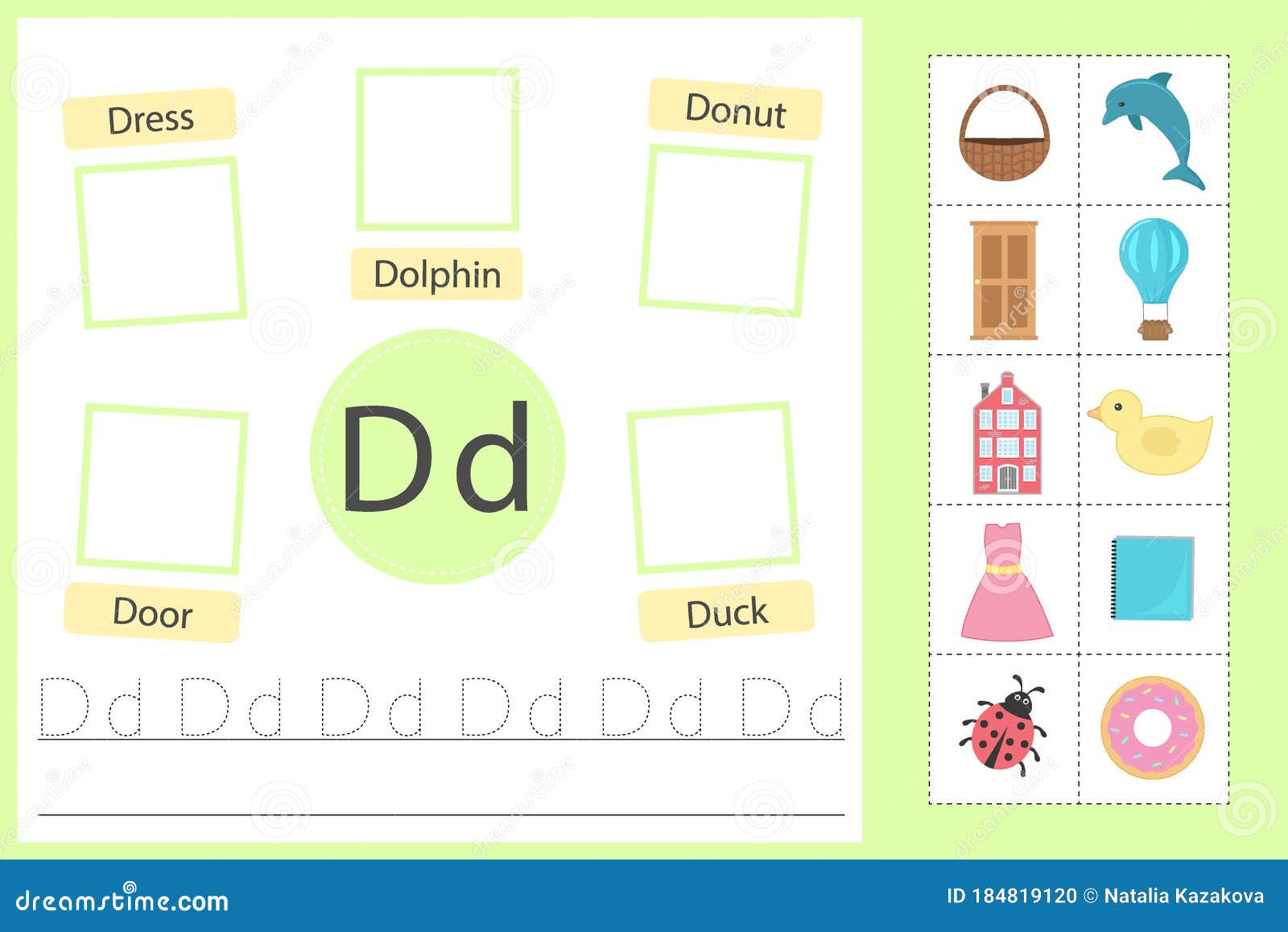 Learn the English Alphabet D Stock Vector - Illustration of collection ...