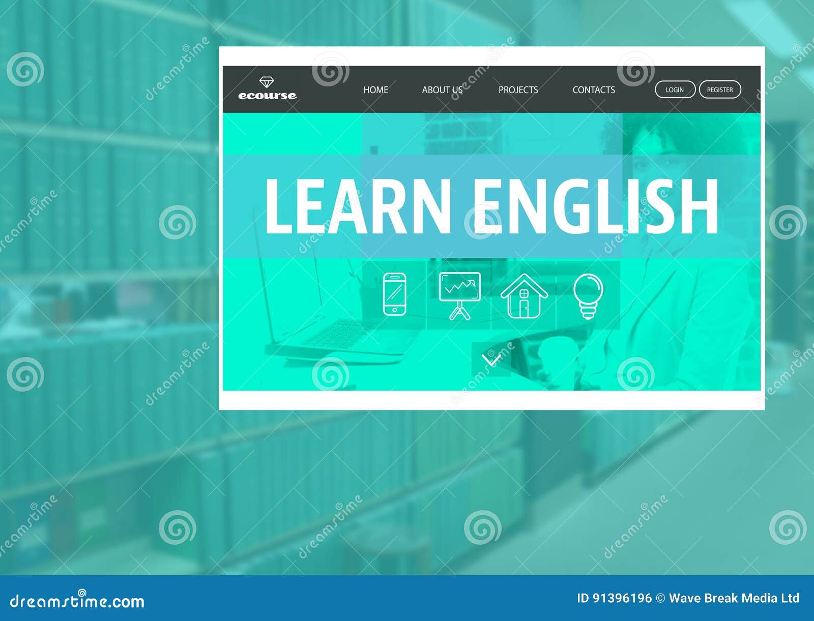 Learn English App Interface Stock Illustration - Illustration of ...