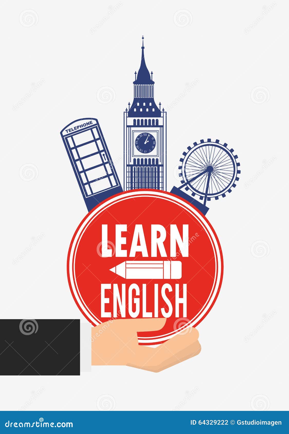 Learn english design stock illustration. Illustration of education ...