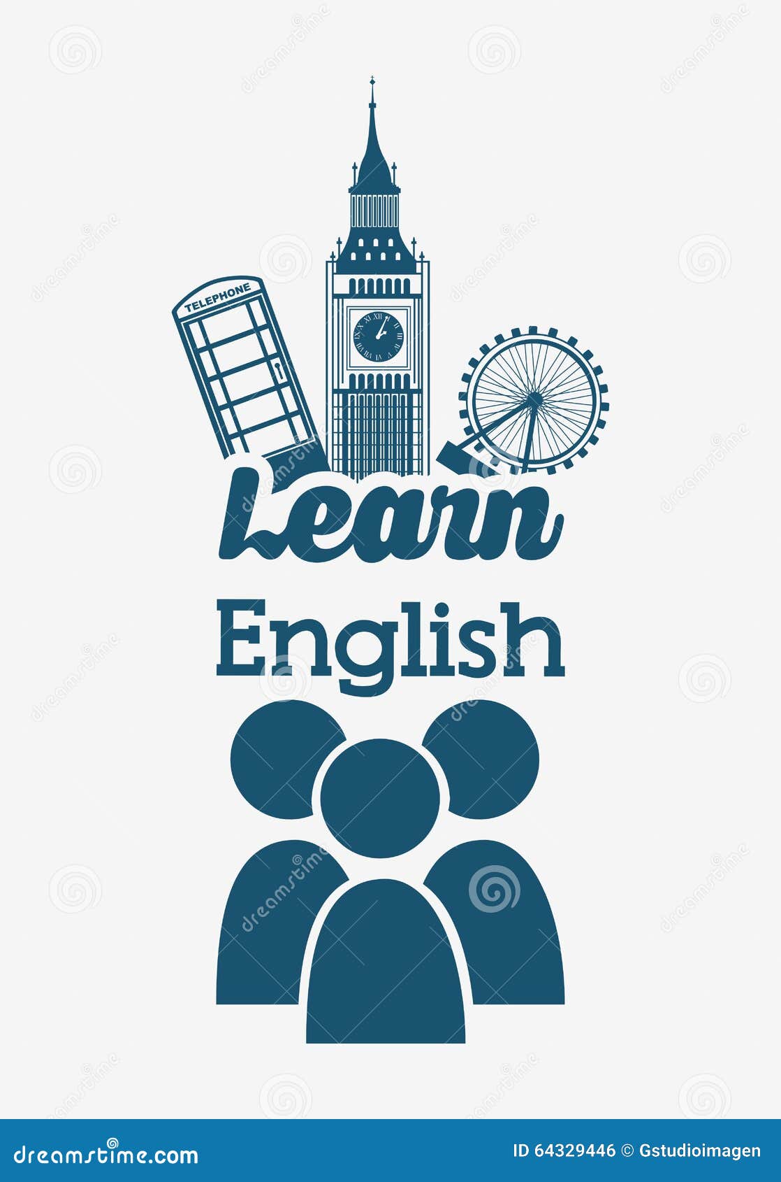 Learn english design stock illustration. Illustration of english - 64329446