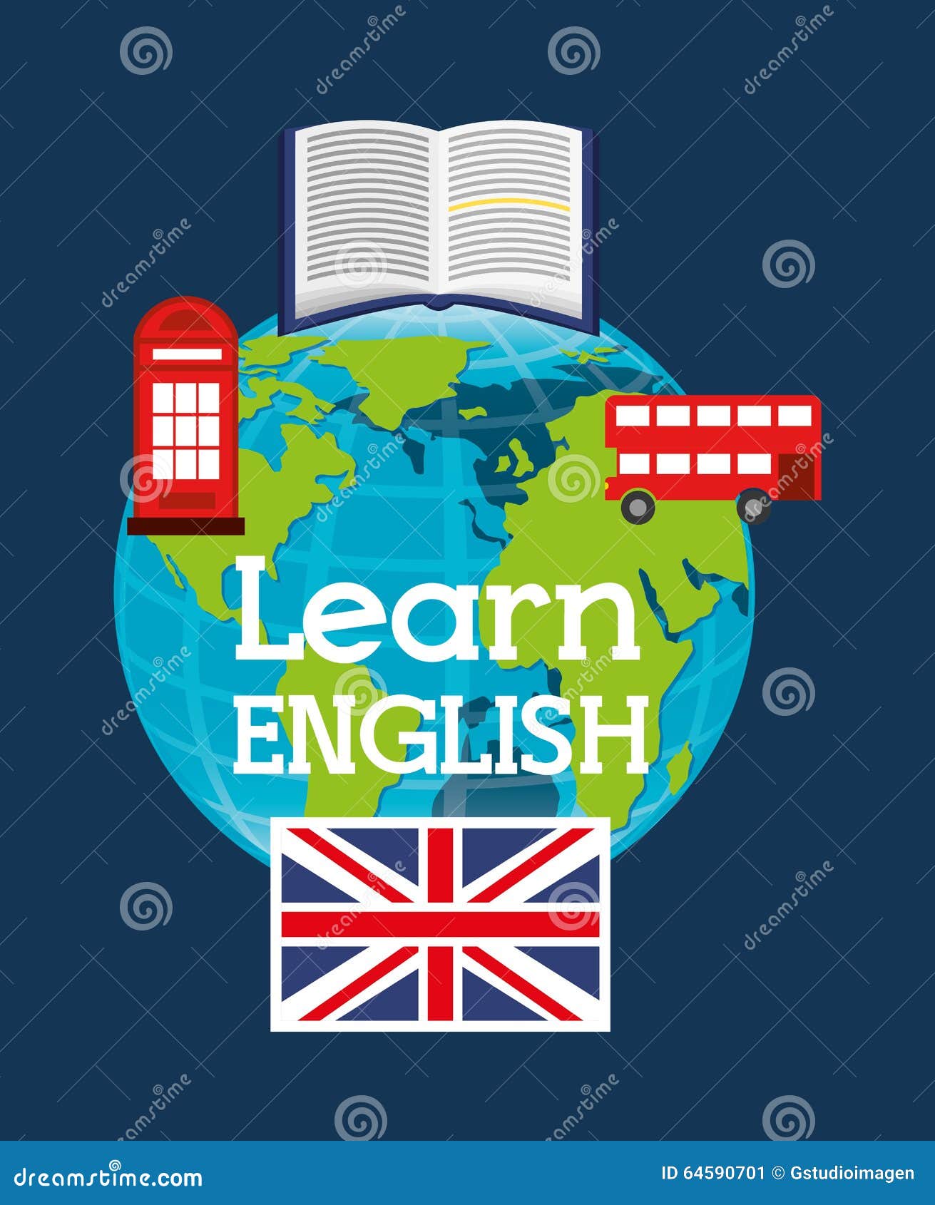 Learn english design stock illustration. Illustration of design - 64590701