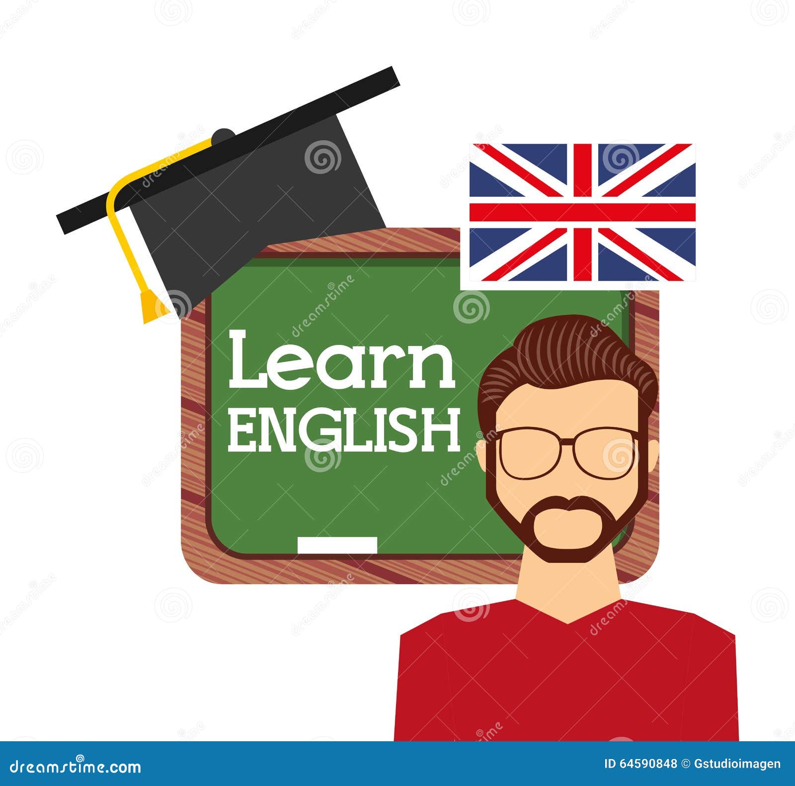 Learn english design stock illustration. Illustration of avatars - 64590848