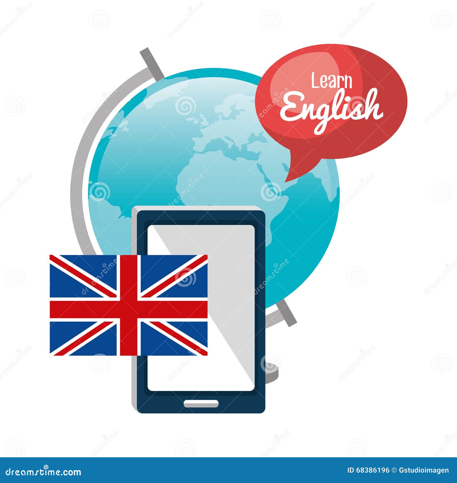 Learn english design stock illustration. Illustration of background ...