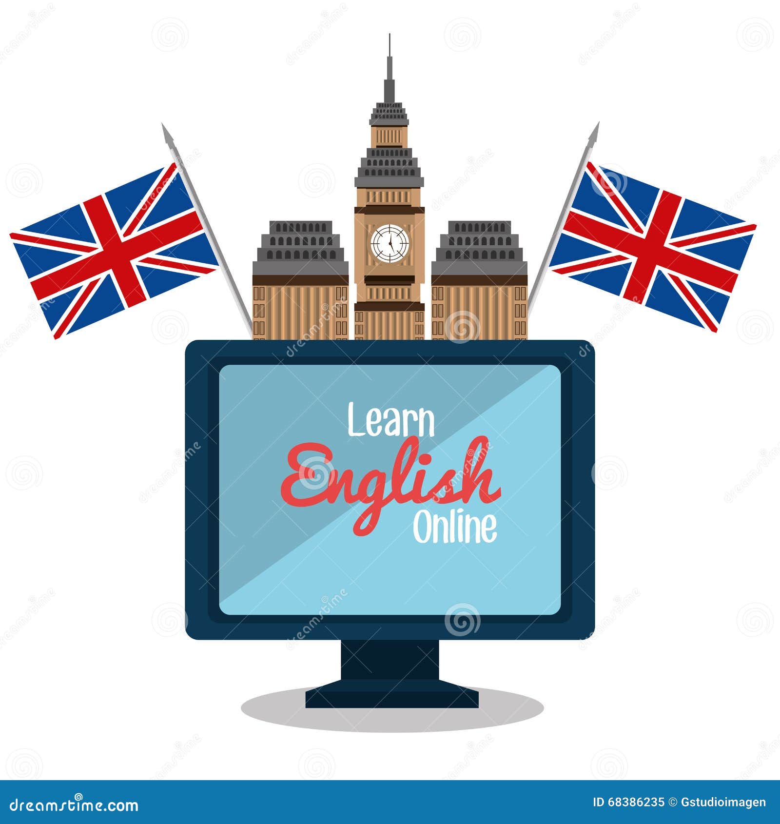 Learn english design stock illustration. Illustration of study - 68386235