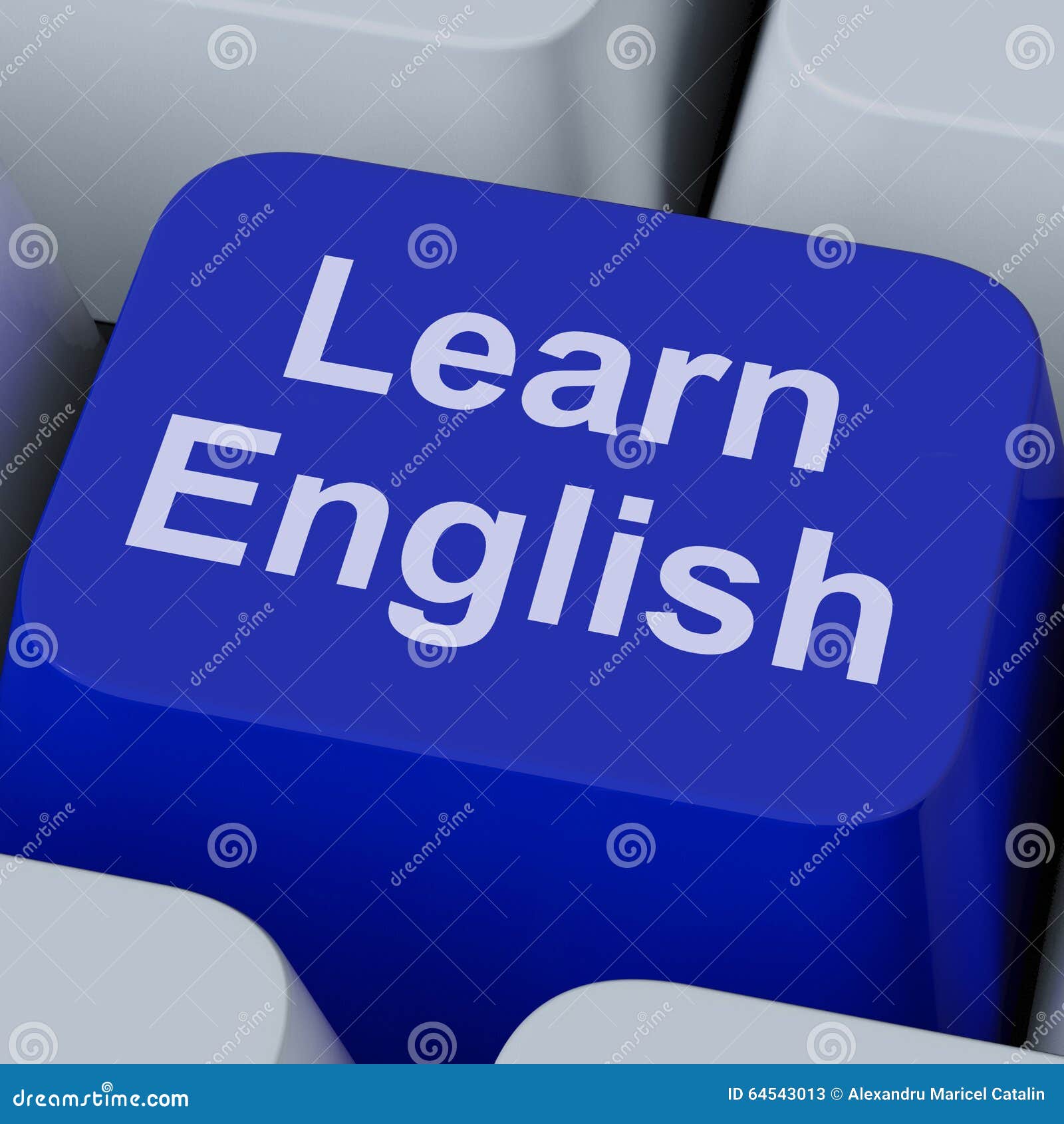 Learn English Key Shows Studying Language Online Stock Image - Image of ...