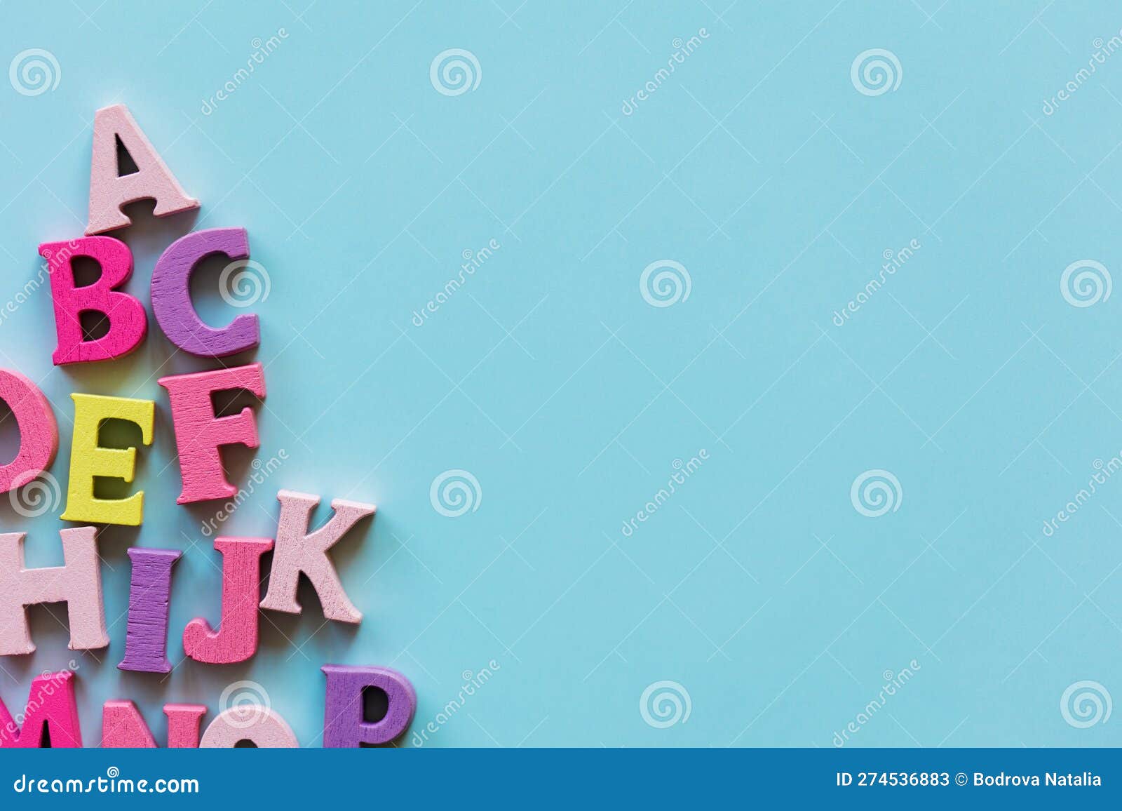 Learn English Language. Alphabet Abc Letters On Blue Background Stock ...