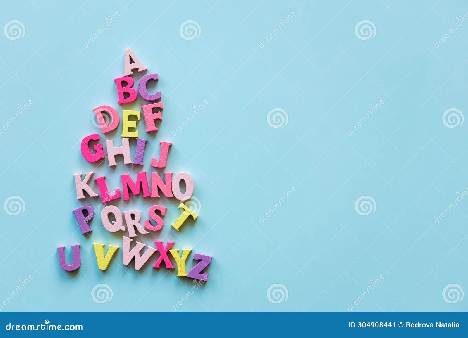 Learn English Language. Alphabet Abc Letters on Blue Background Stock ...