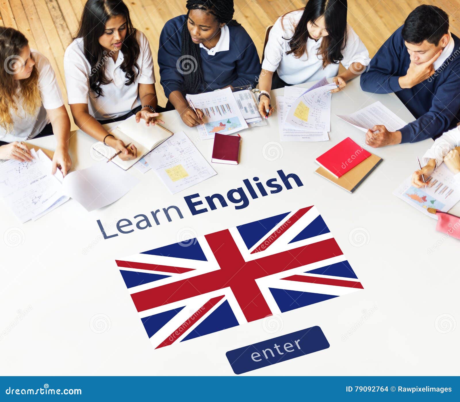 Learn English Mind Map Flowchart With Marker, Education Concept For ...
