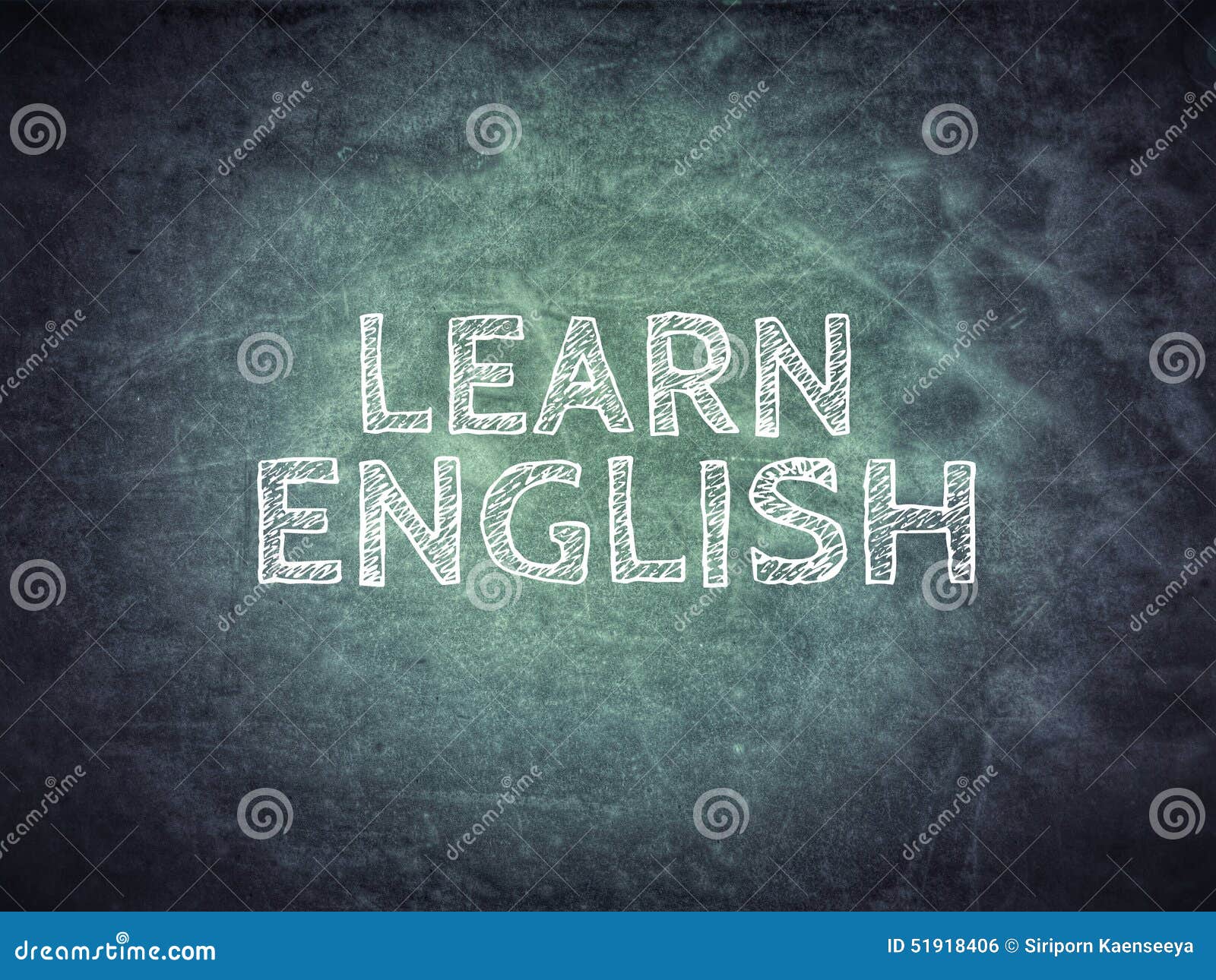 Learn English Text on Blackboard Stock Illustration - Illustration of ...