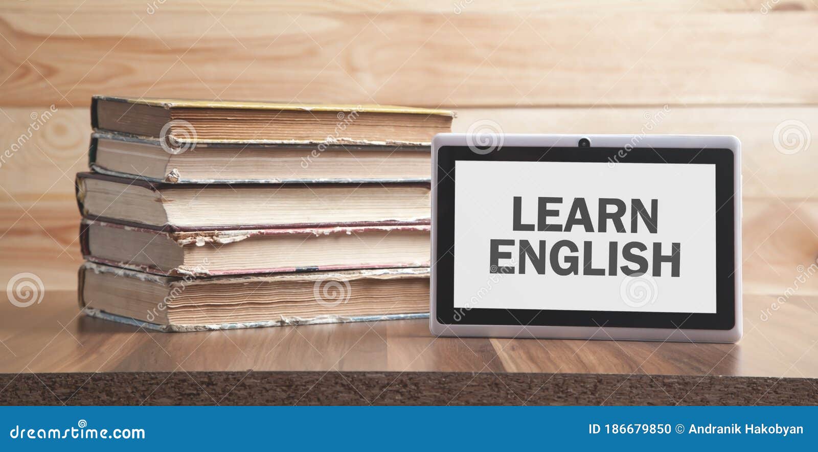 Learn English Text in Tablet Screen Stock Photo - Image of online ...