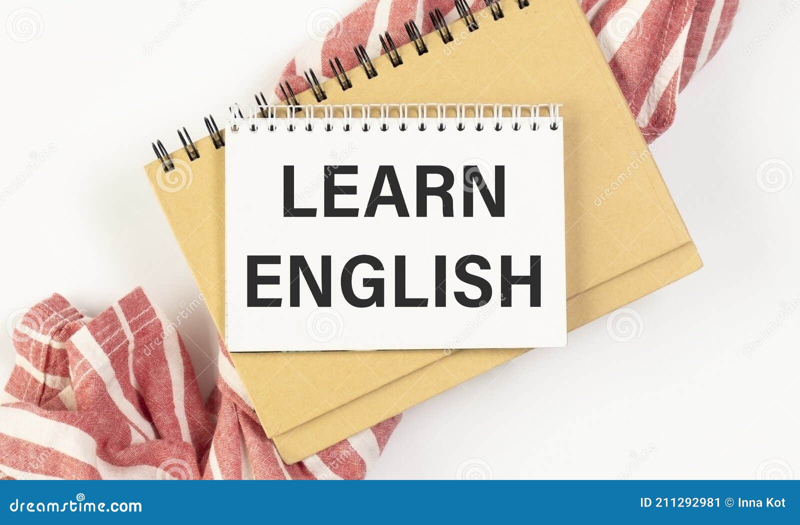Learn English Text Written on Notebook Page. Stock Image - Image of ...