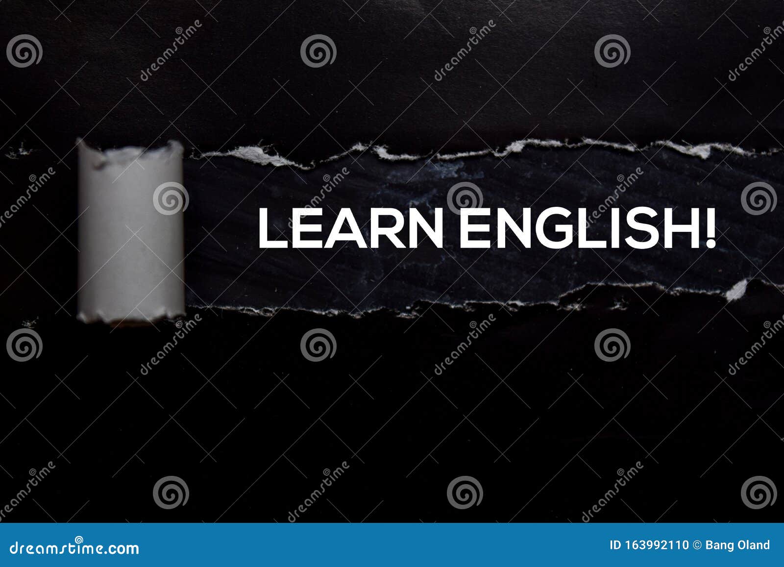 Learn English! Text Written in Torn Paper Stock Photo - Image of ...