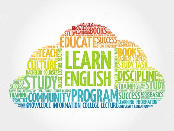 Learn English word cloud stock illustration. Illustration of digital ...