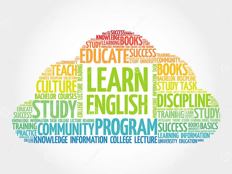 Learn English word cloud stock illustration. Illustration of digital ...